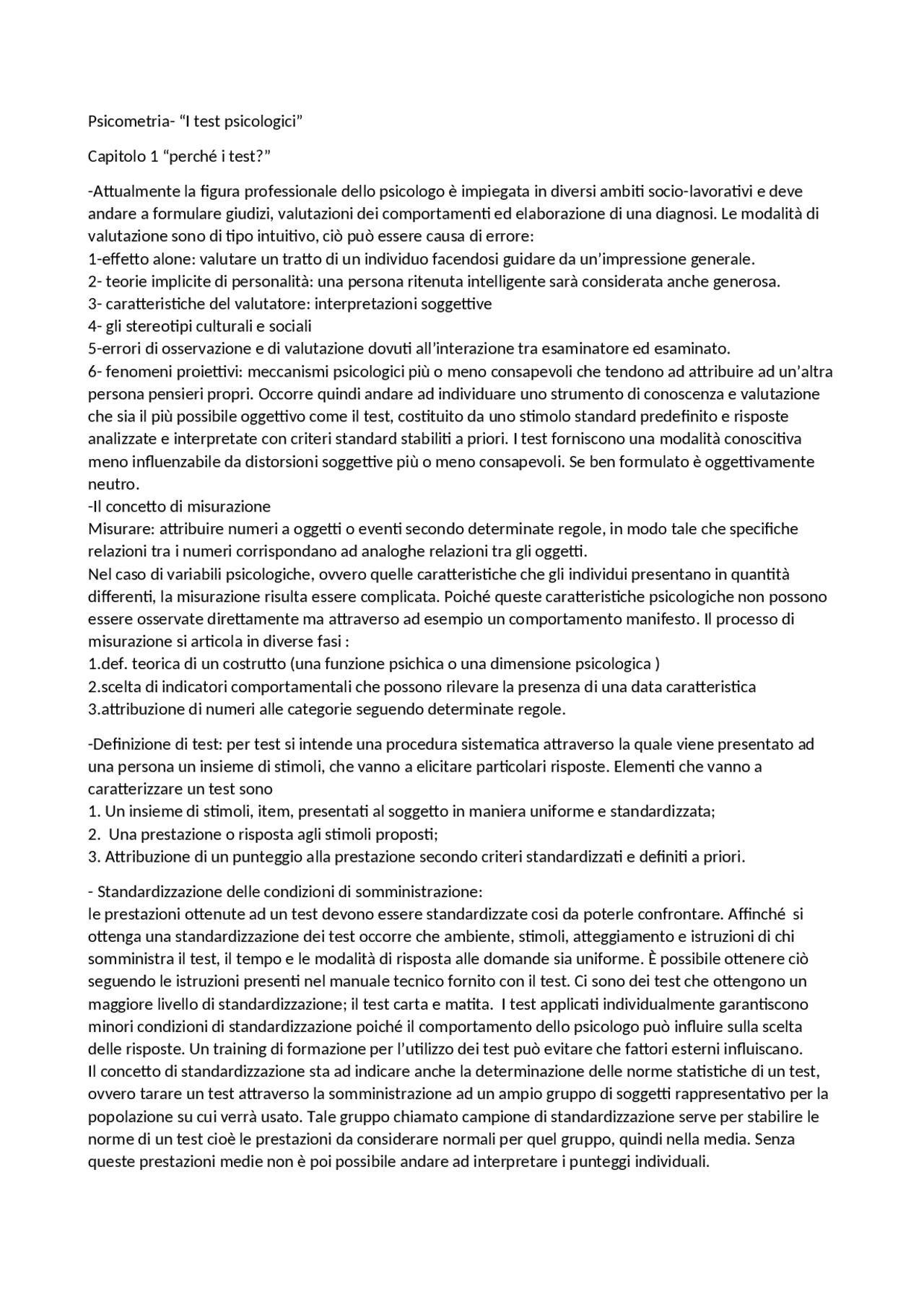 Psicometria : I TEST PSICOLOGICI | Sintesi del corso di Psicometria ...