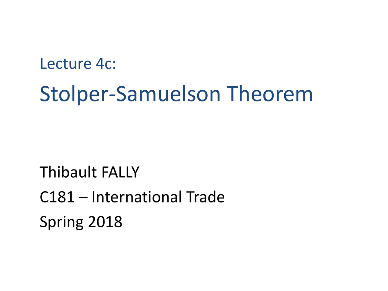 Stolper-Samuelson Theorem - Teoria Stolper-Samuelsona - wykład w języku ...