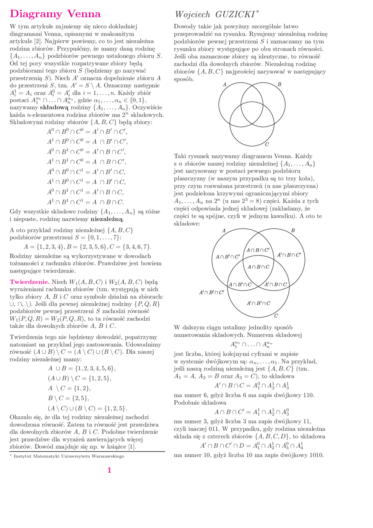 Diagramy Venna - omówienie - Docsity
