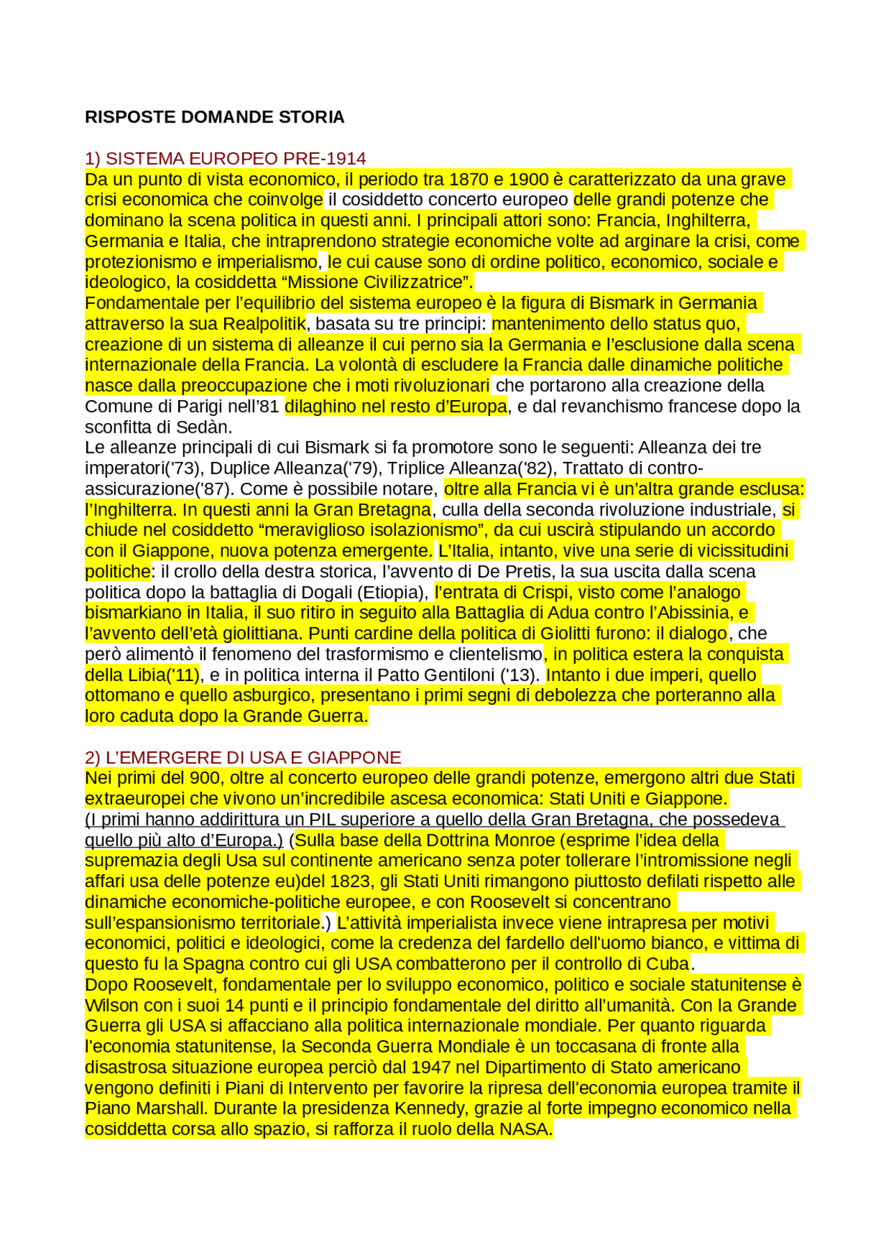Domande Risposte Più Frequenti Storia Internazionale A Varsori