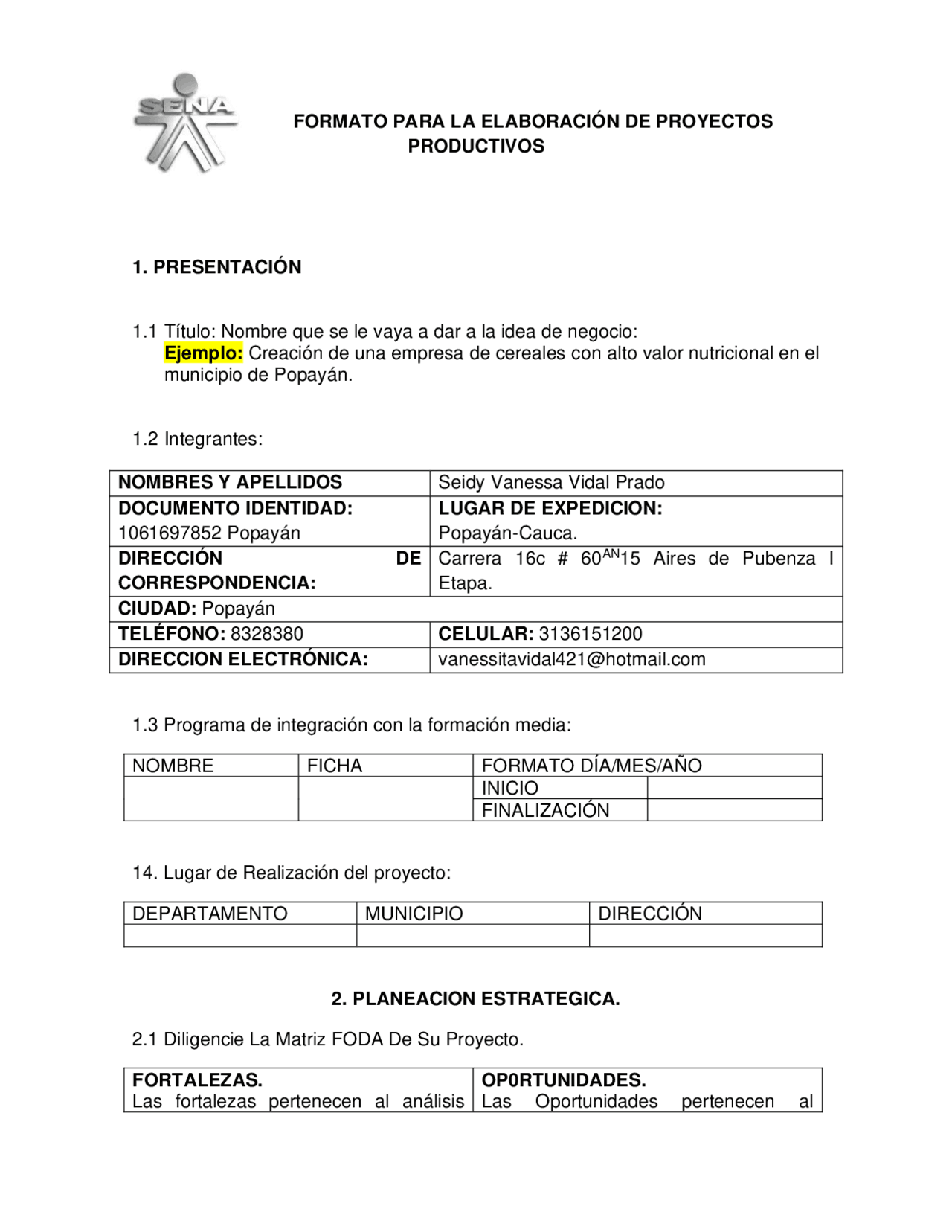 Formato de proyectos - Docsity