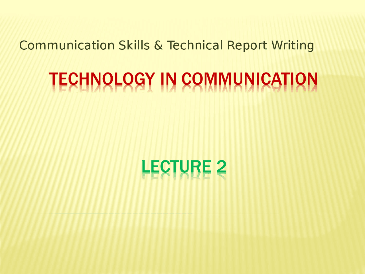 Technology In Communication Docsity