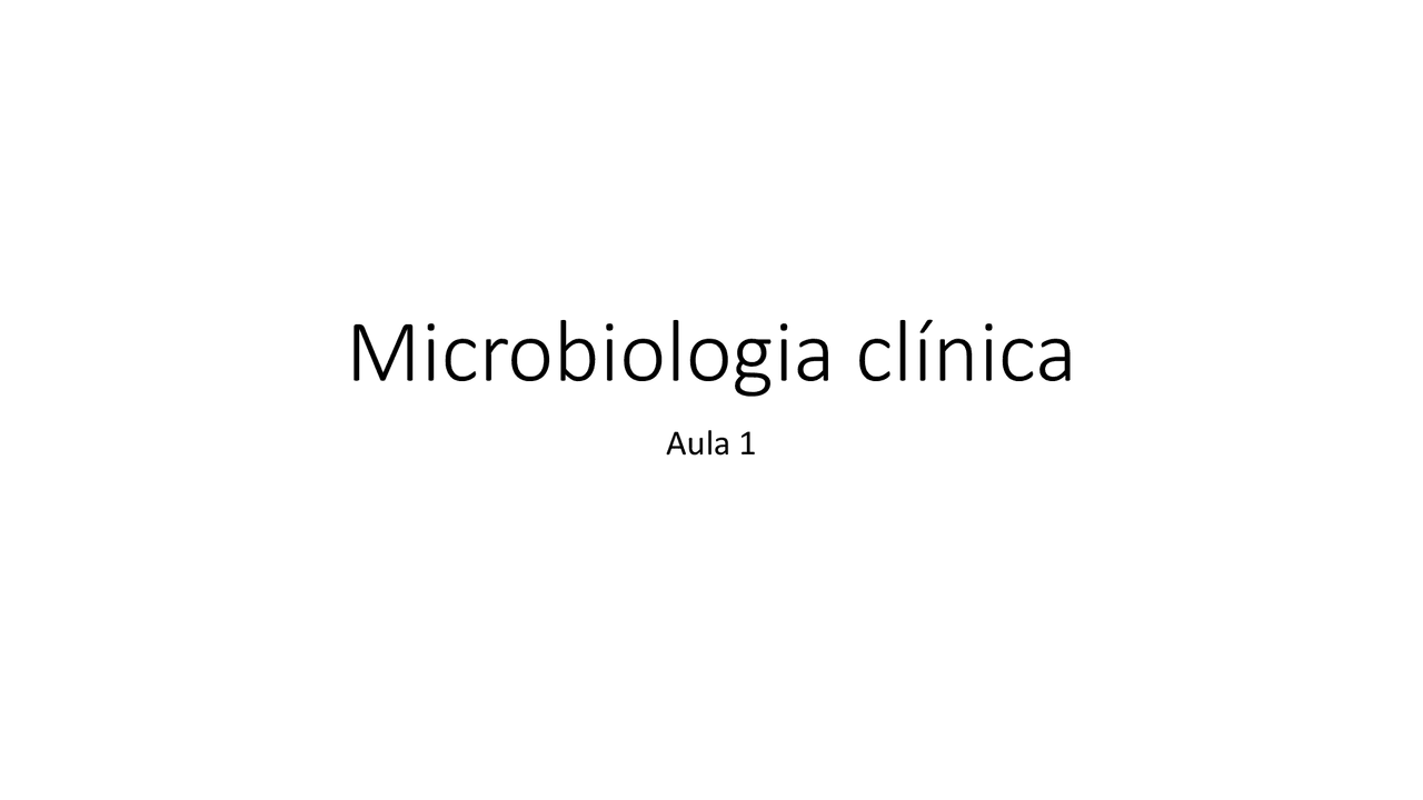 Introdução à microbiologia clínica - Docsity