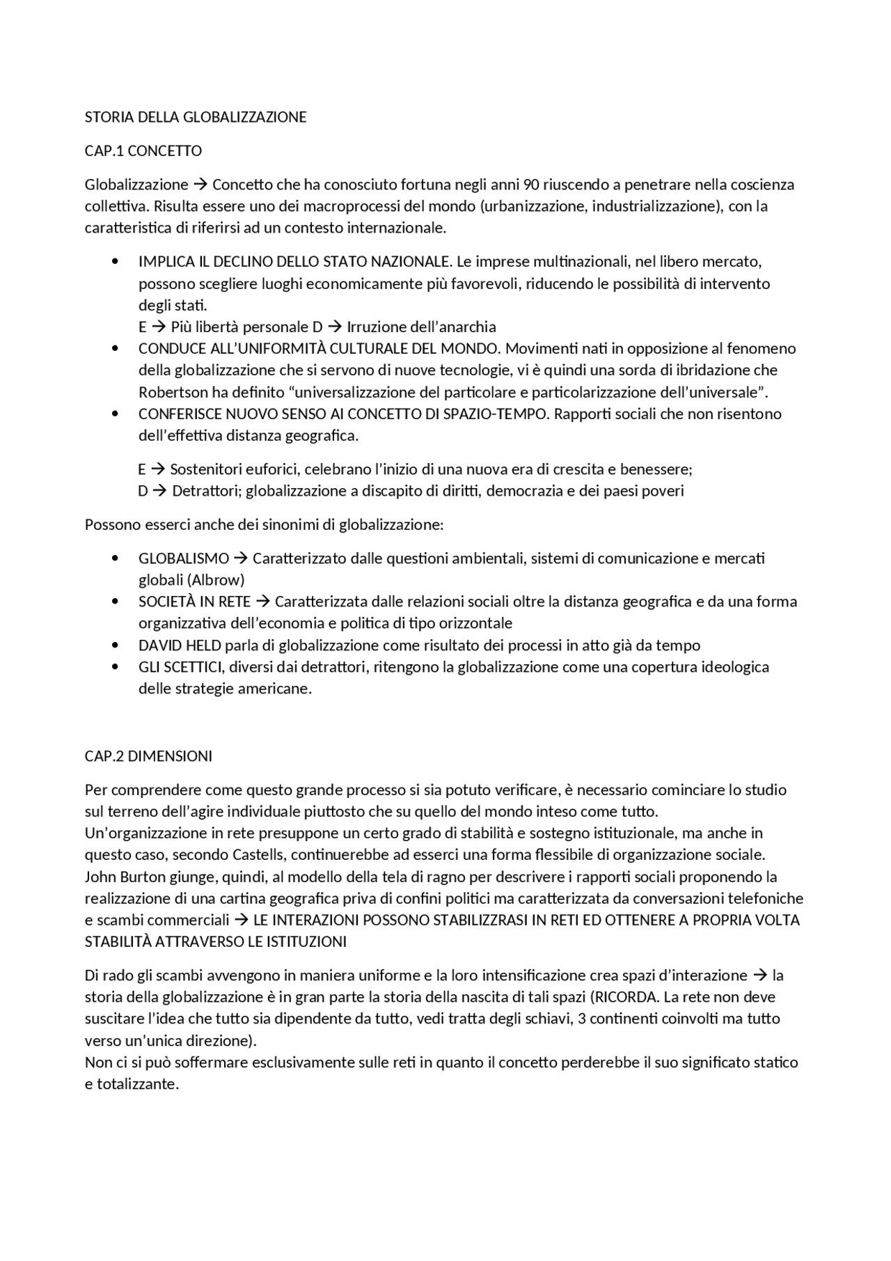 Storia Della Globalizzazione Docsity