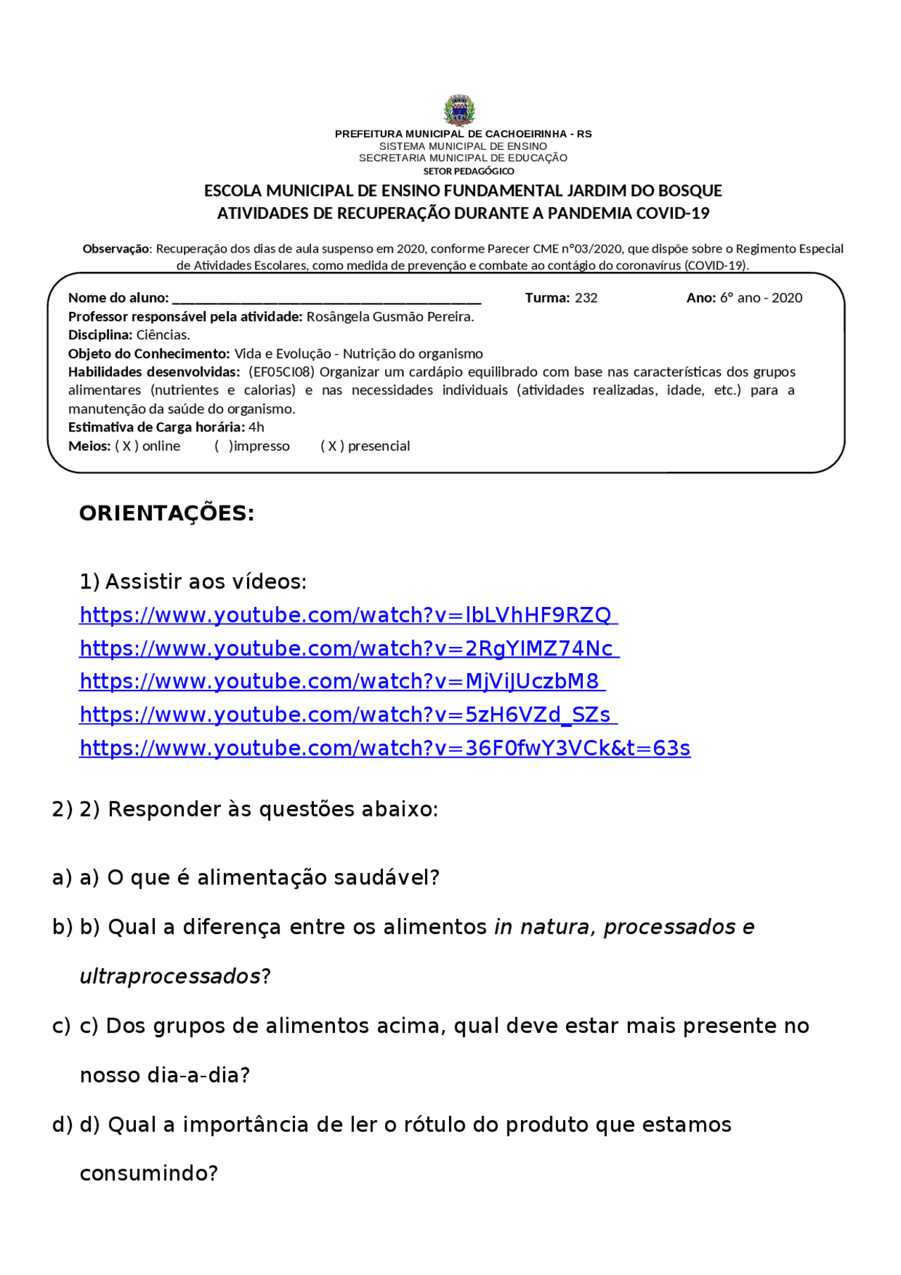 Alimentação Saudável Nos Dias Atuais Docsity