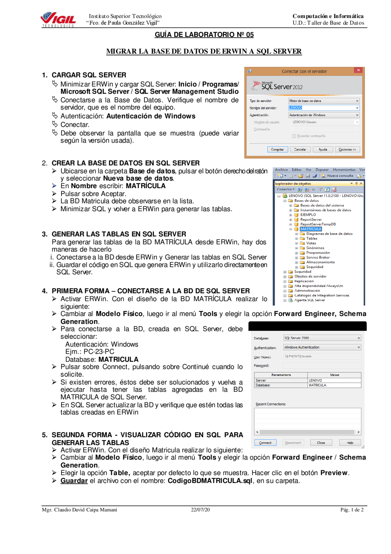 SQL SERVER PRACTICA ELEMENTAS - Docsity