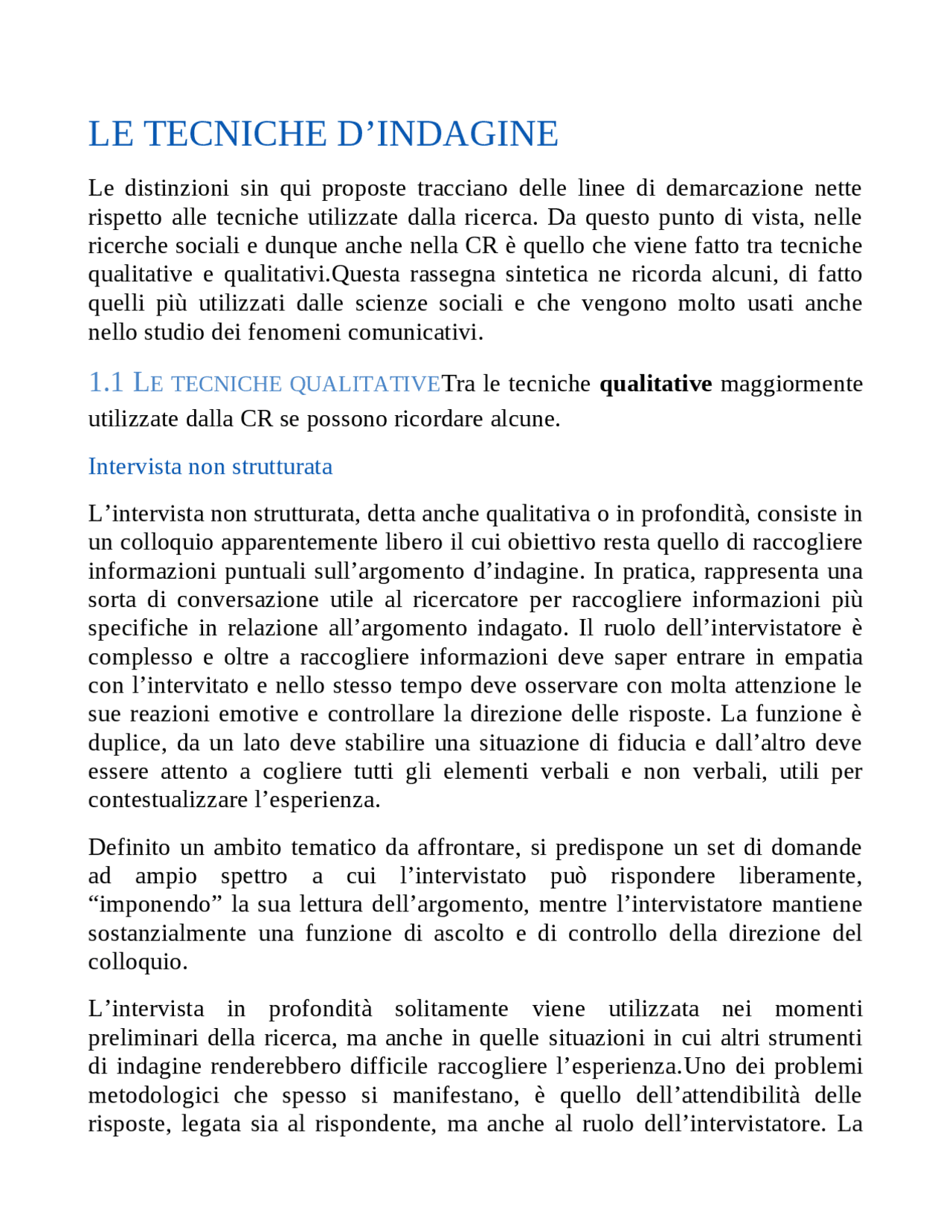 Tecniche Di Indagine Docsity