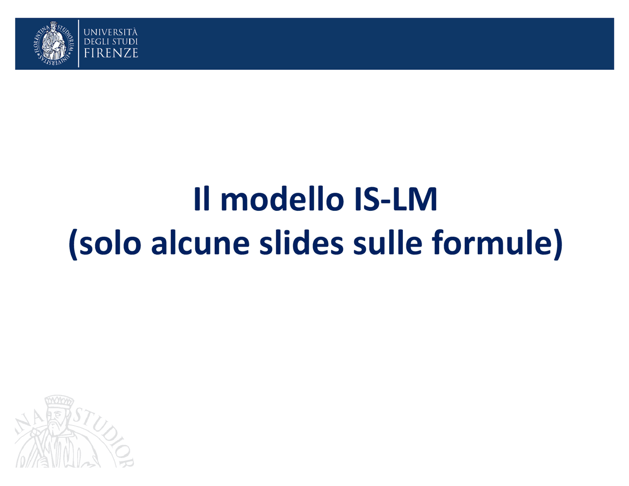 Slide Con Solo Formule Utili Per Modello Is Lm Docsity