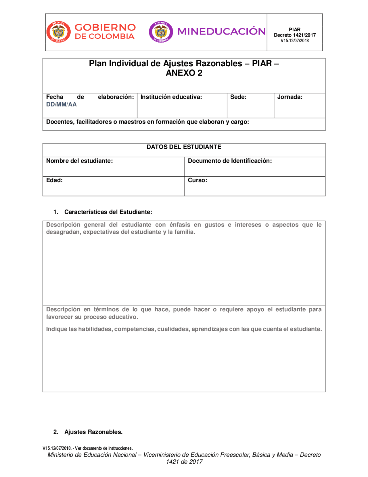 FORMATO pIAR para atencion de casos | Apuntes de Humanidades y Ciencias ...