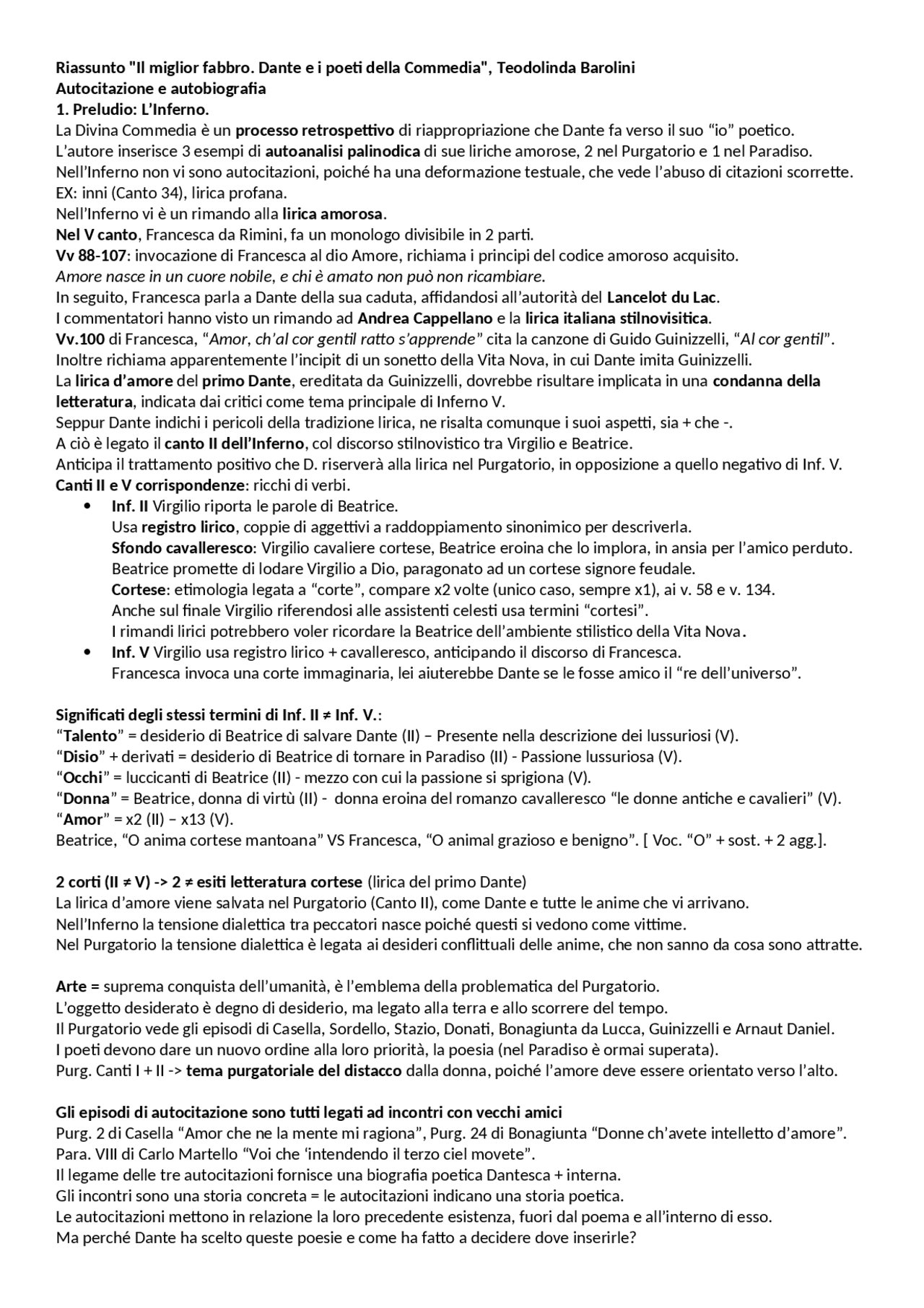 Riassunto Saggio Il Miglior Fabbro Docsity