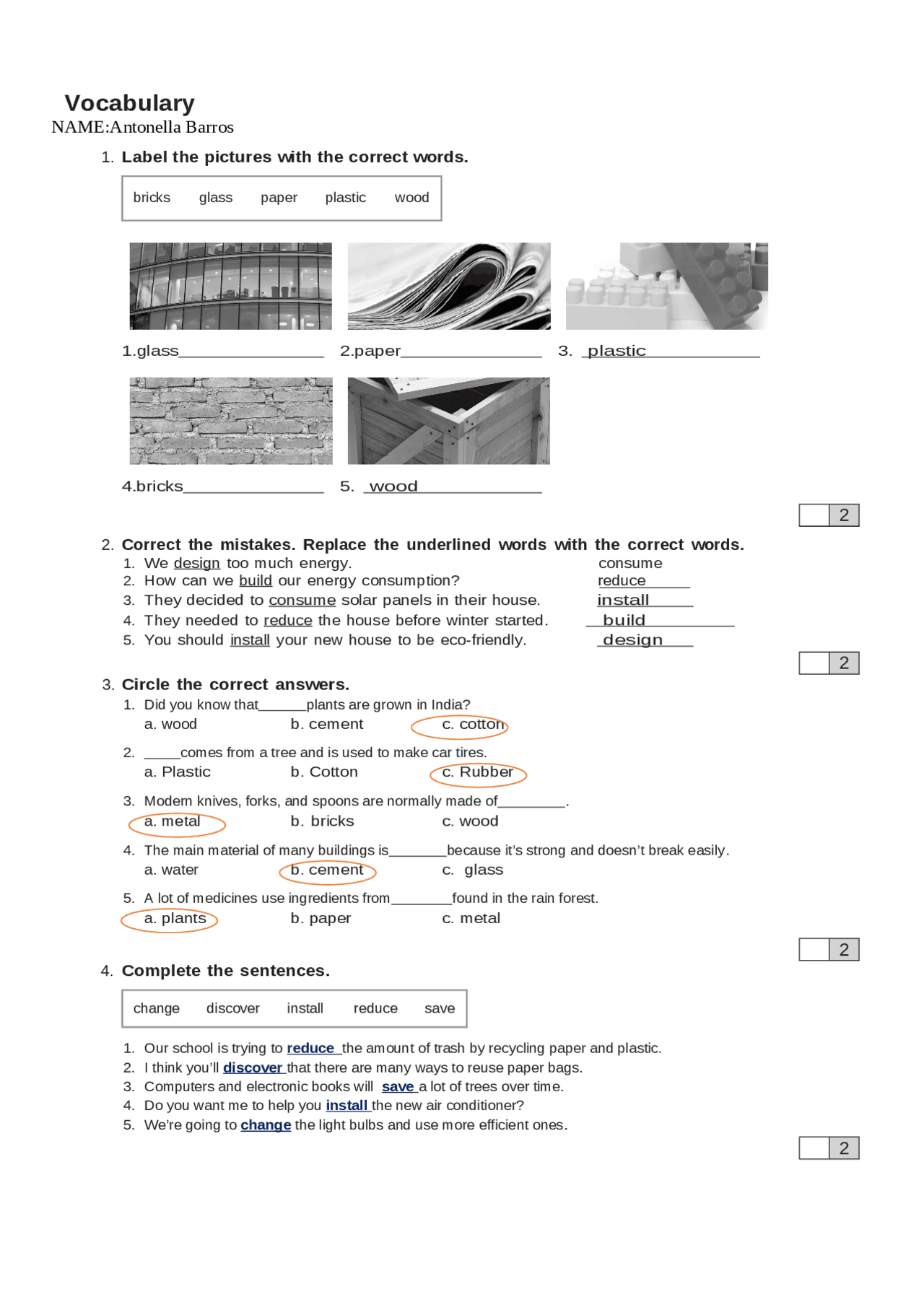 Ejercicios De Ingles Docsity