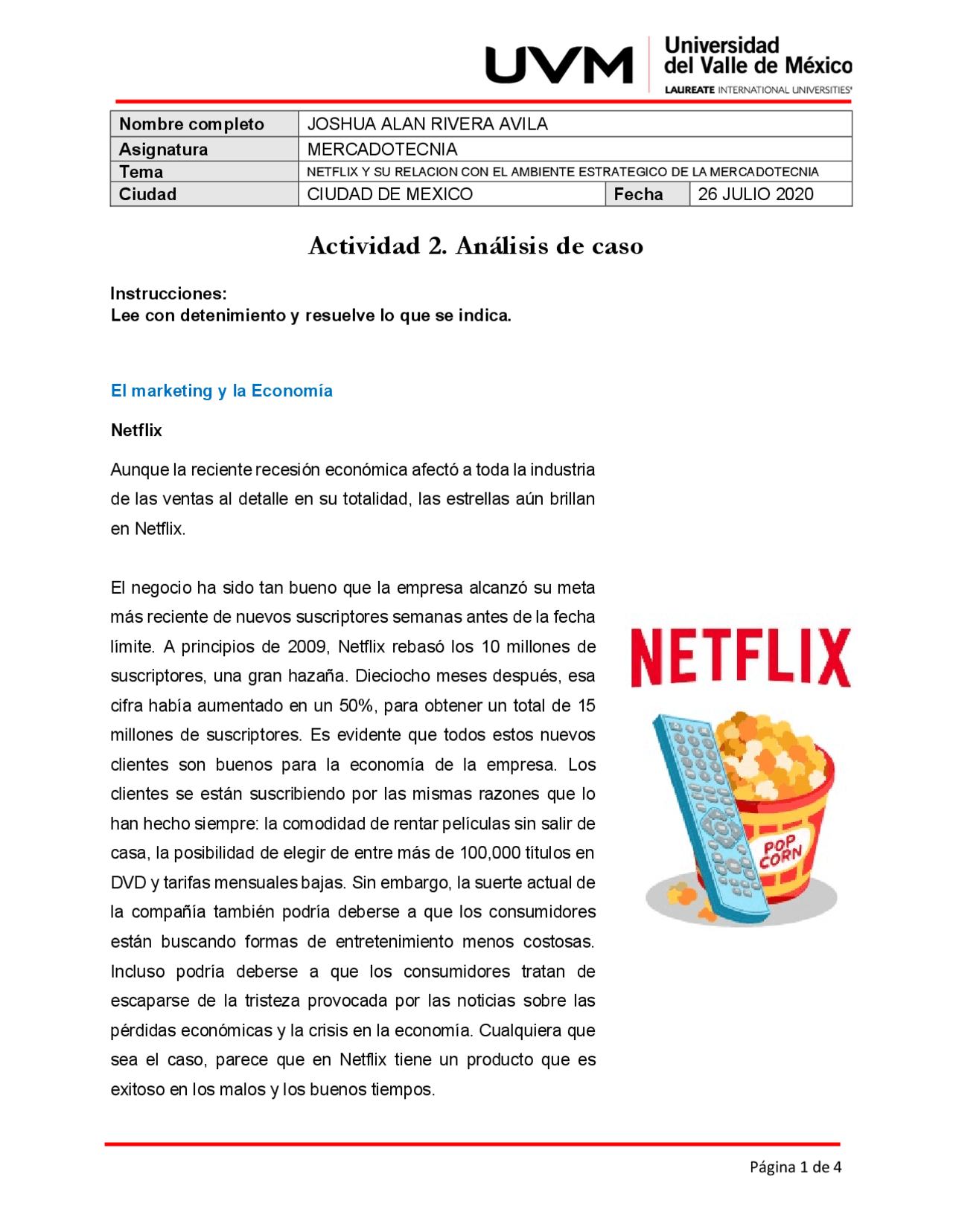 Analisis De Caso Netflix A2 Docsity