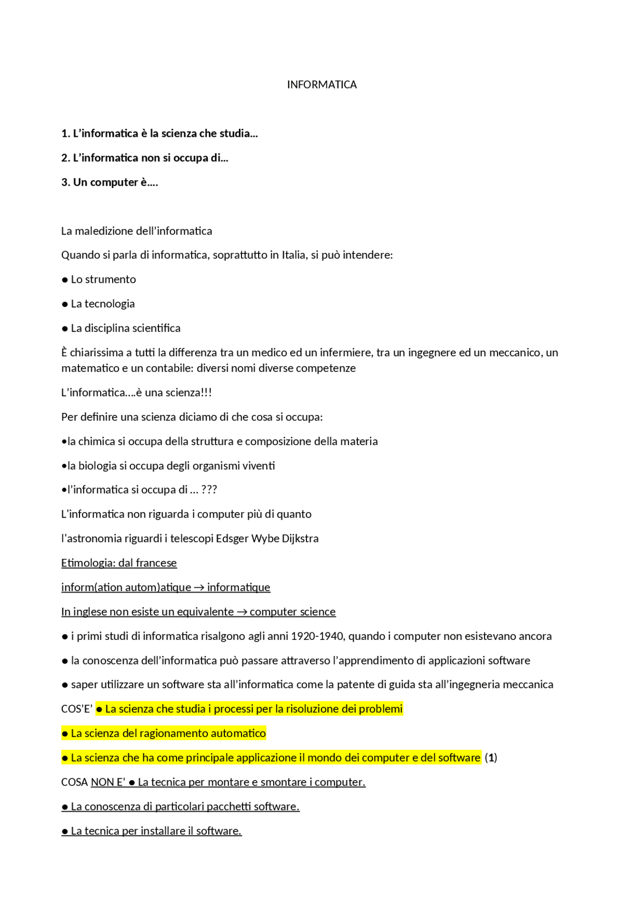 Appunti Di Base Di Informatica Docsity
