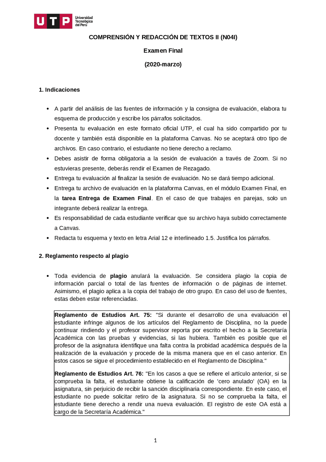 Examen Final De Redacción De Textos 2 Exámenes De Redacción De