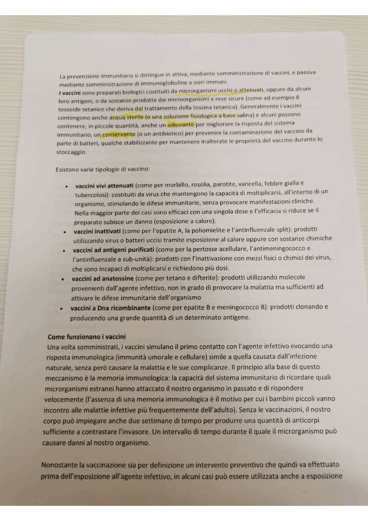La Profilassi Arriva E Passiva Docsity