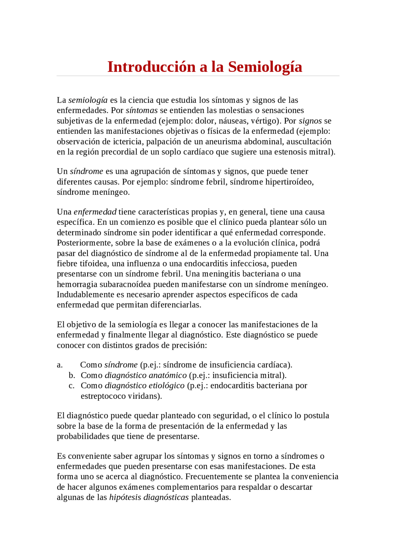 Apuntes De Semiología Docsity