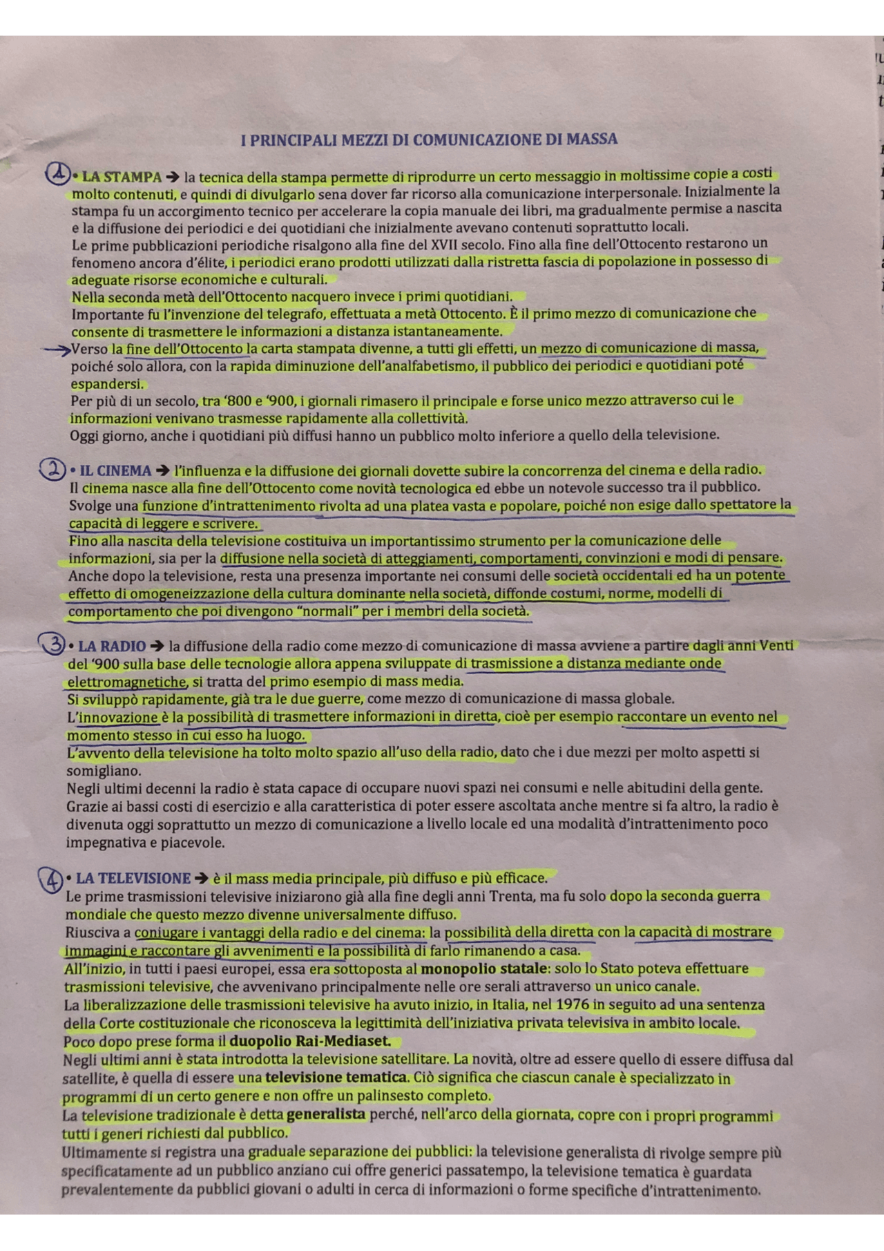 I Principali Mezzi Di Comunicazione Di Massa Docsity