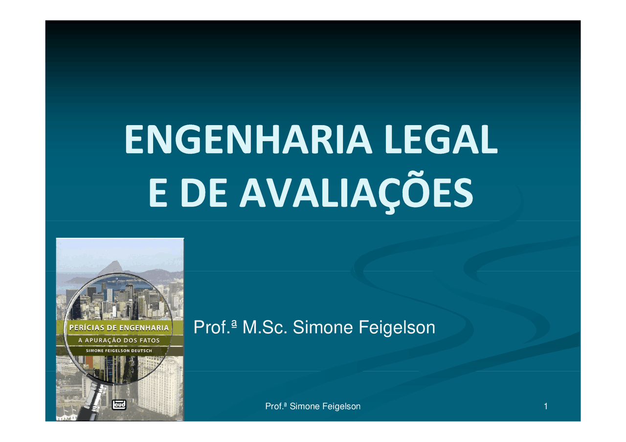 Engenharia De Avaliações Prof Simone Docsity