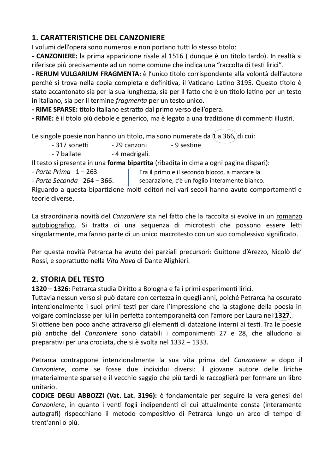 Guida Al Canzoniere Serena Fornasiero Docsity