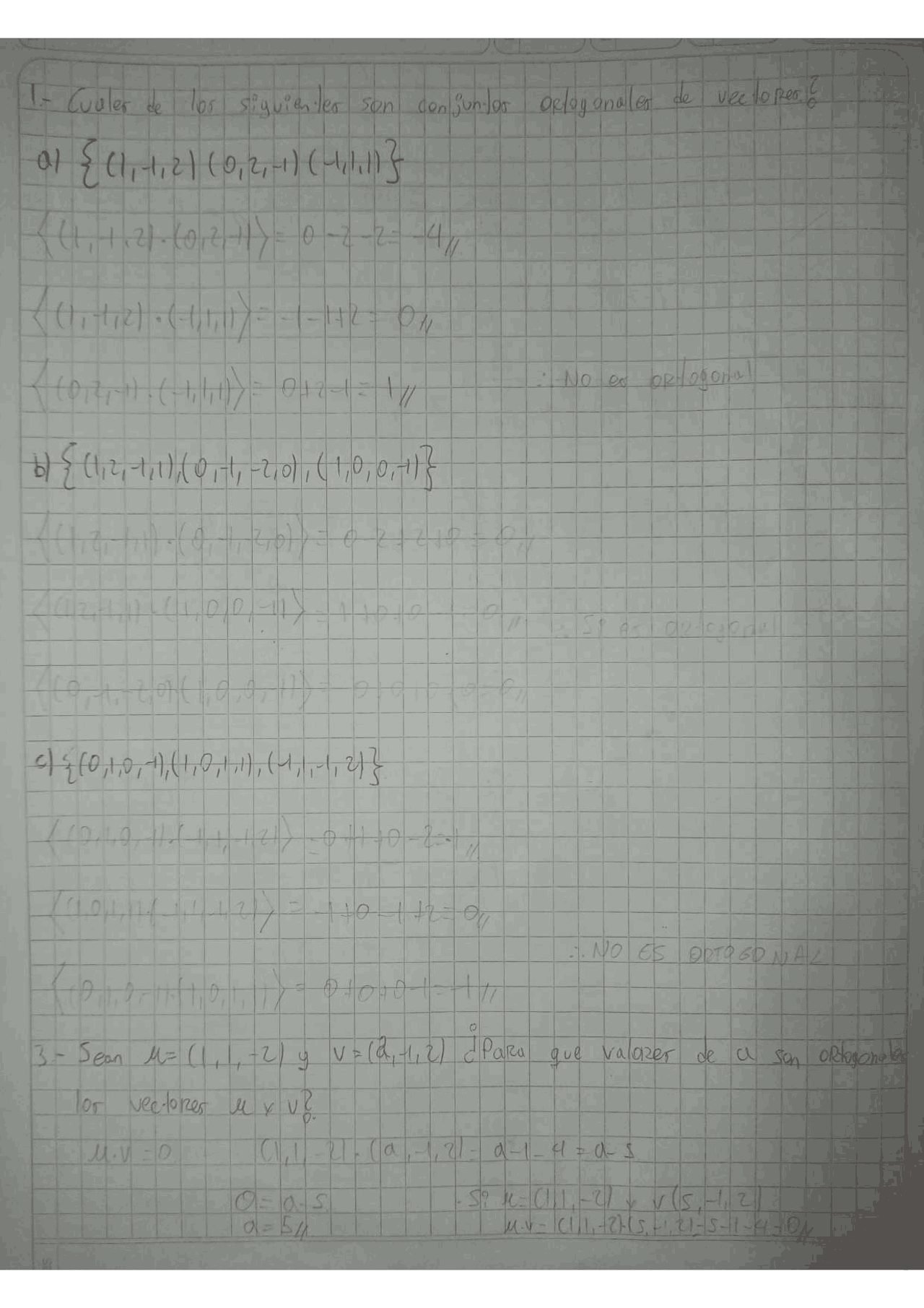 Algunos ejercicios de algebra lineal conjuntos ortogonales conjuntos ...