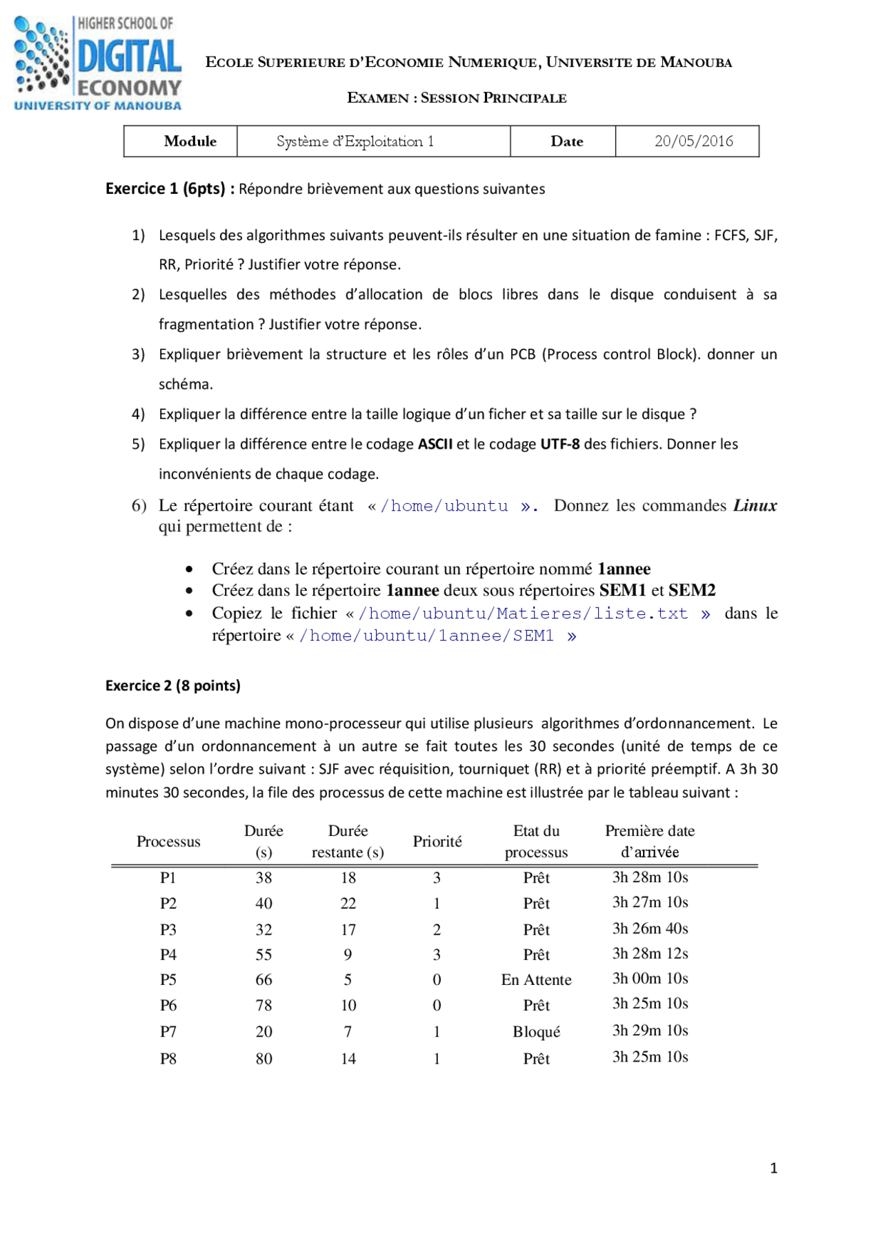 Cours Et Exercice Corrigé Sgf Examens Informatique Docsity