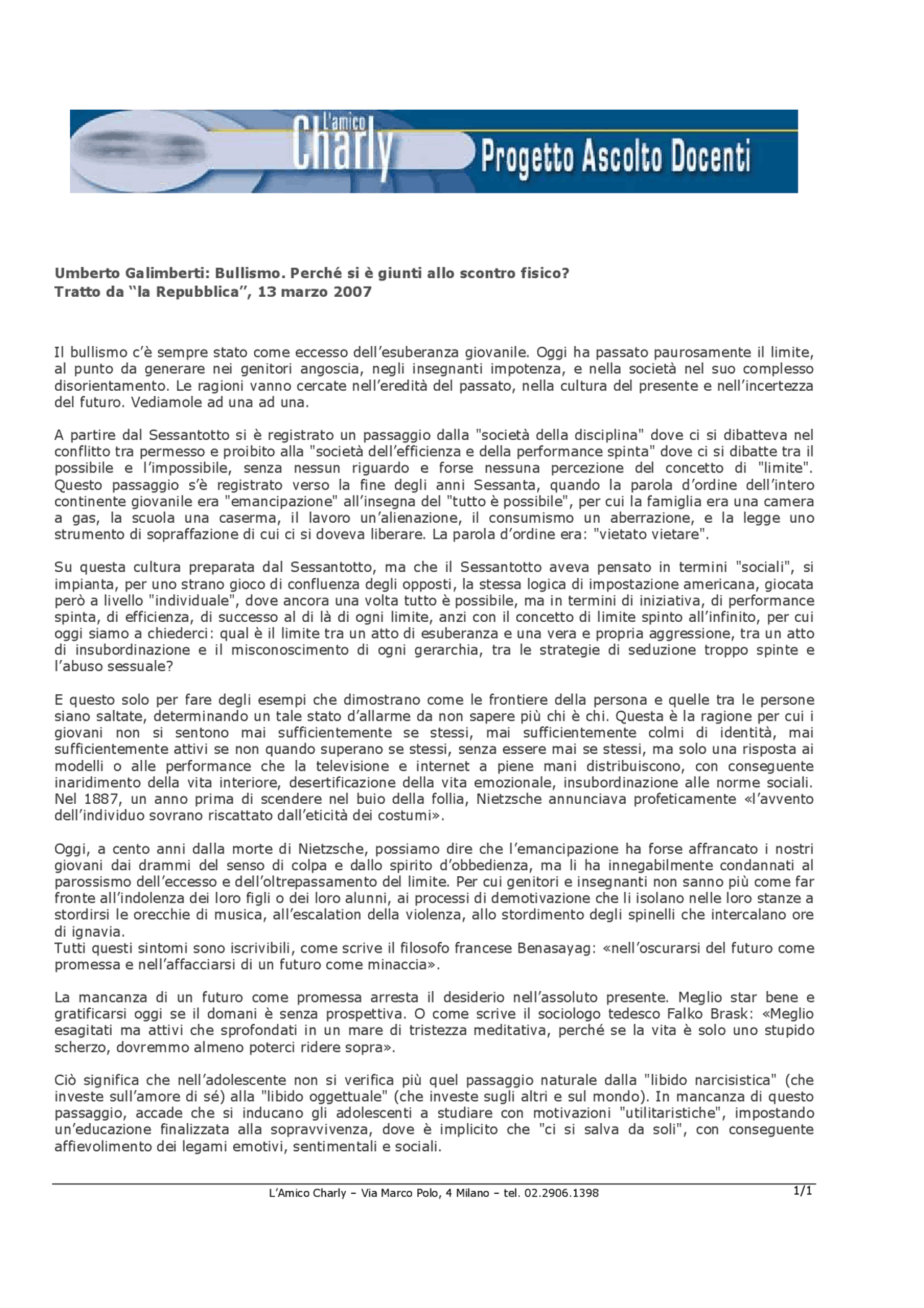 Analisi Del Bullismo Docsity