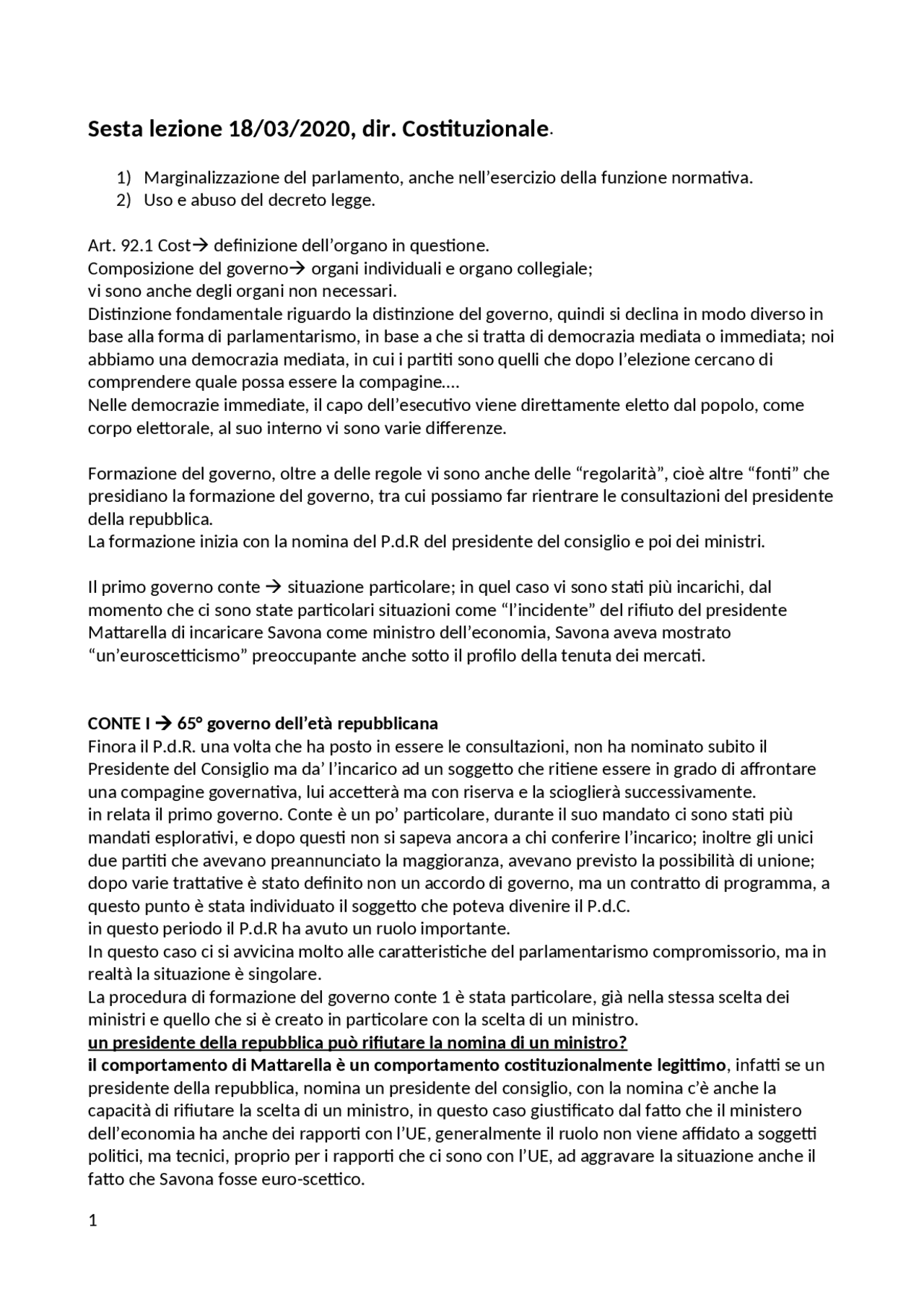 Appunti Diritto Costituzionale Prof A Sciortino Docsity