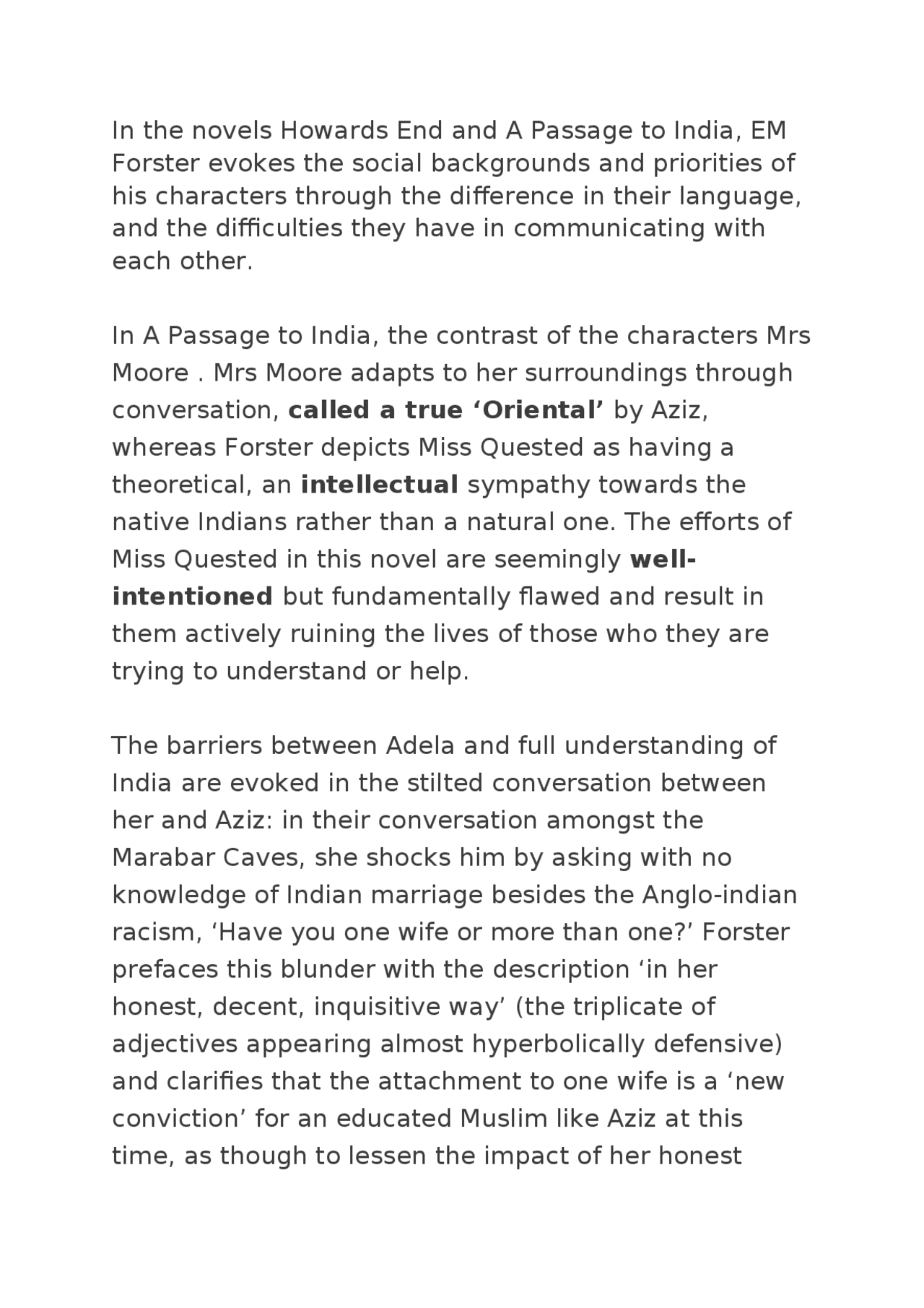 A Passage To India Communication Theme Docsity