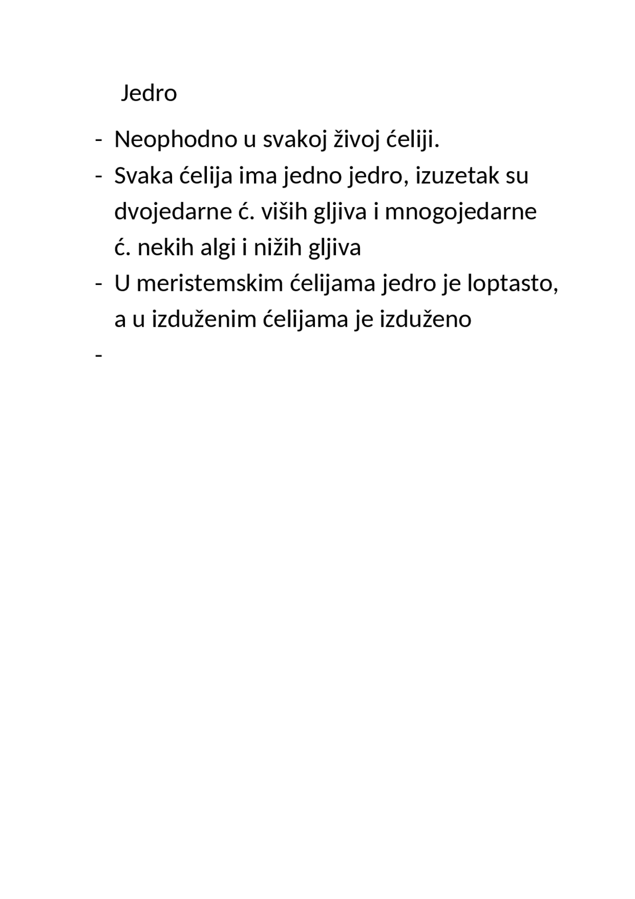 Jedro, građa jedra, broj jedara u ćeliji | Beleške' predlog Biologija ...