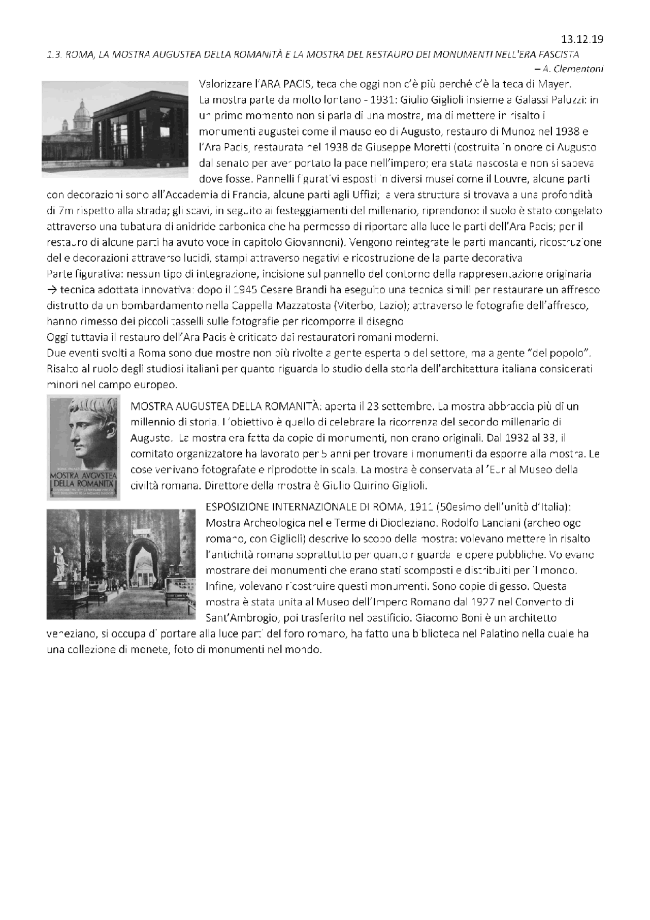 La mostra Augustea e la mostra del restauro dei monumenti nell'era ...