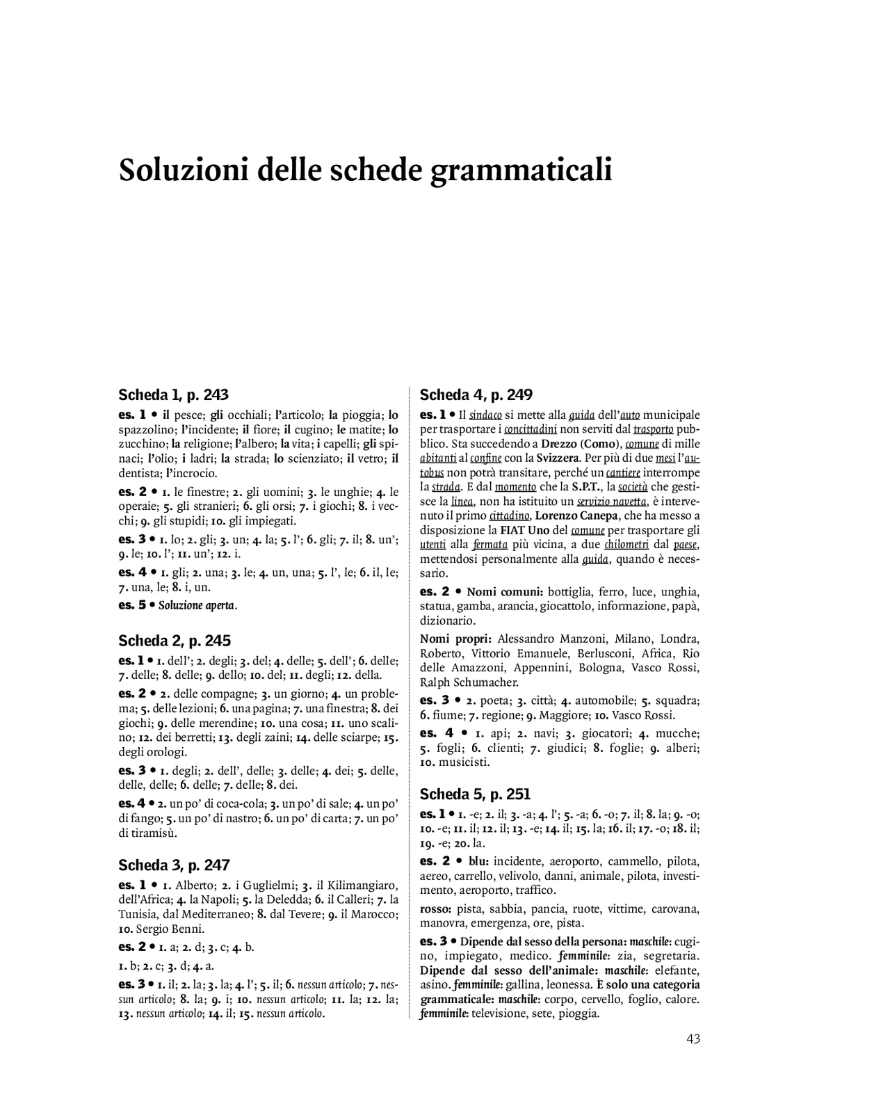 Schede Grammaticali Docsity