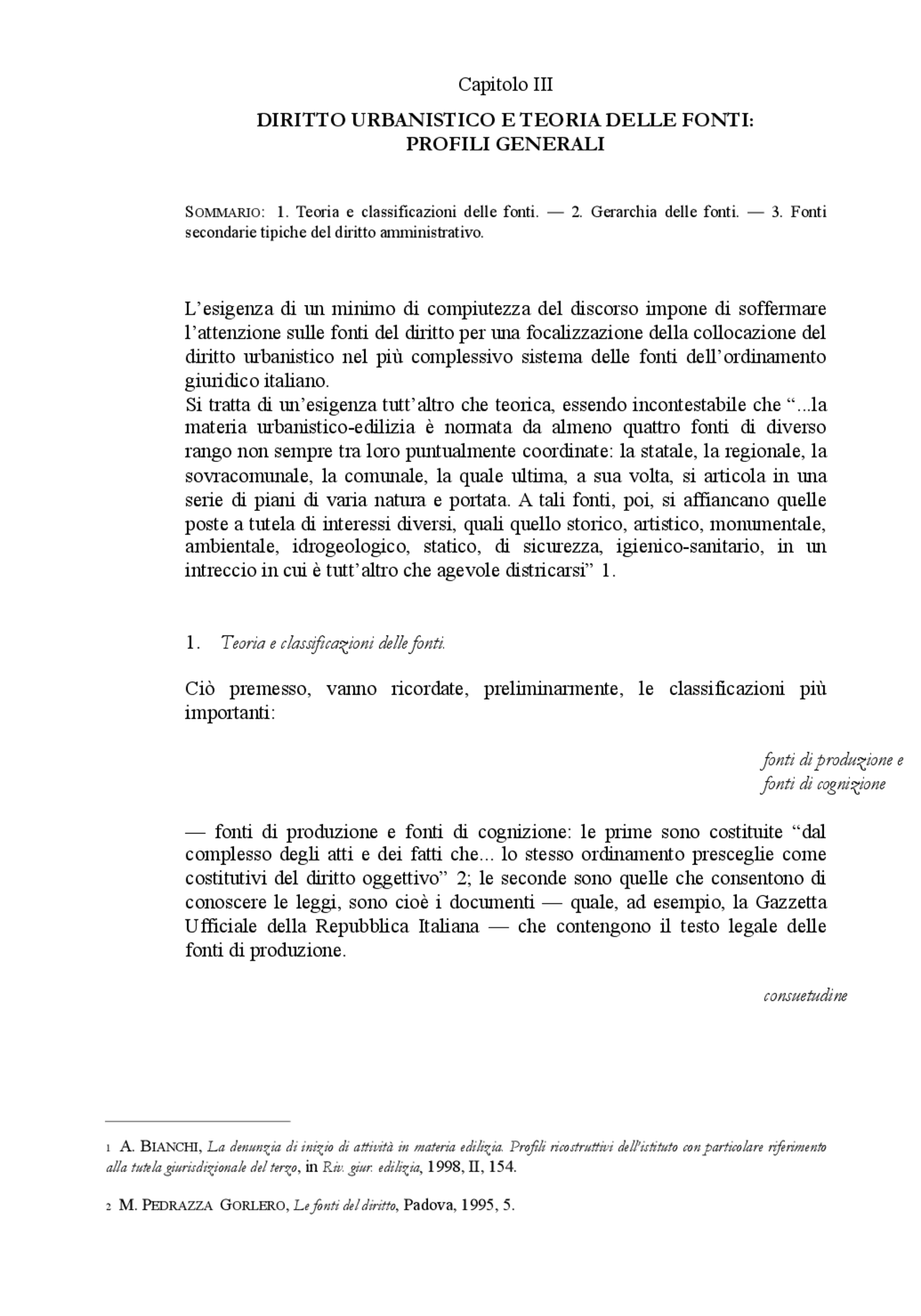 Le Fonti Distinzioni Docsity
