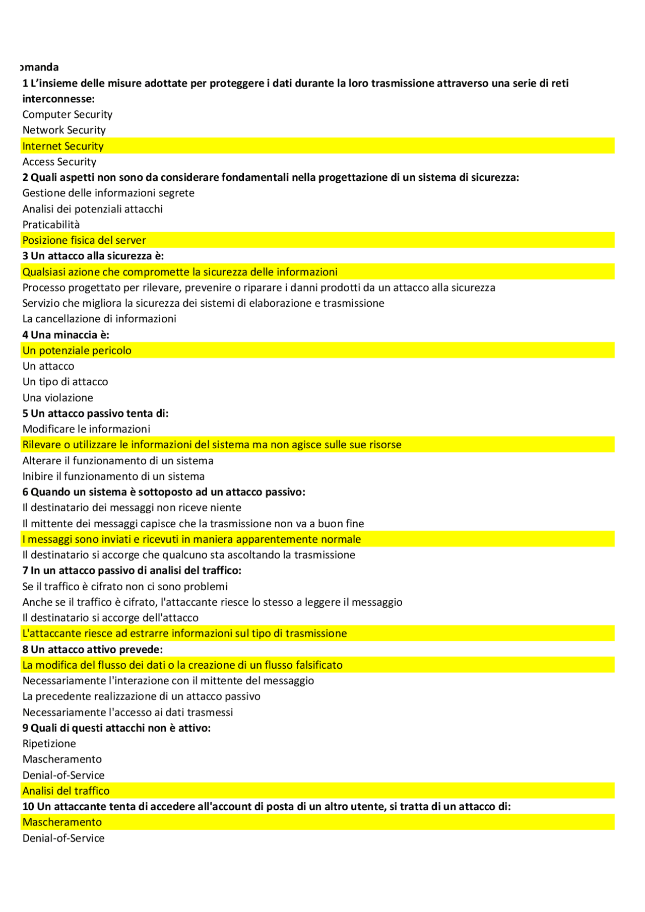 Test Di Sicurezza Dei Sistemi Informatici Prof Tufano Lm 26