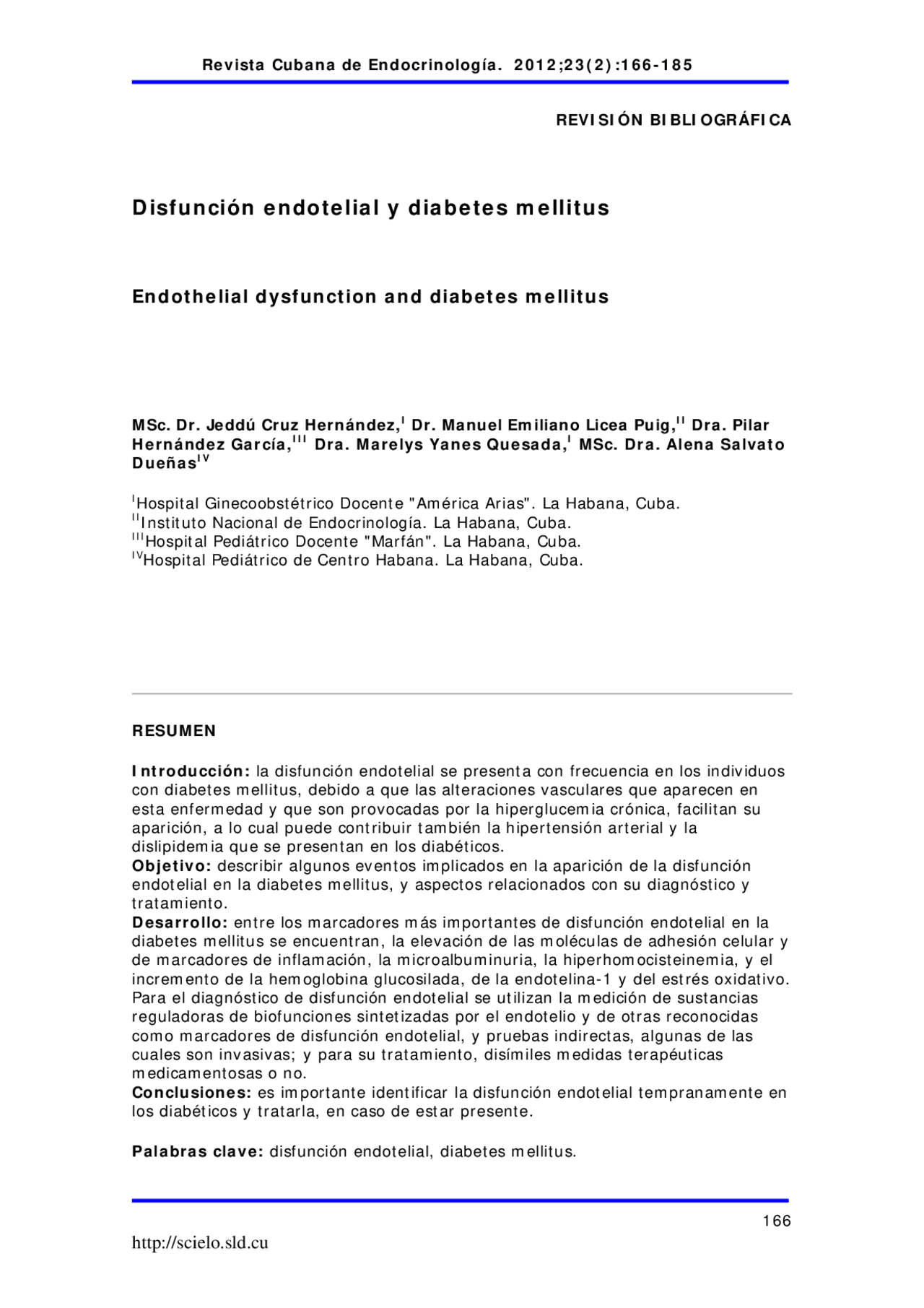 DISFUNCION ENDOTELIAL Y DM - Docsity