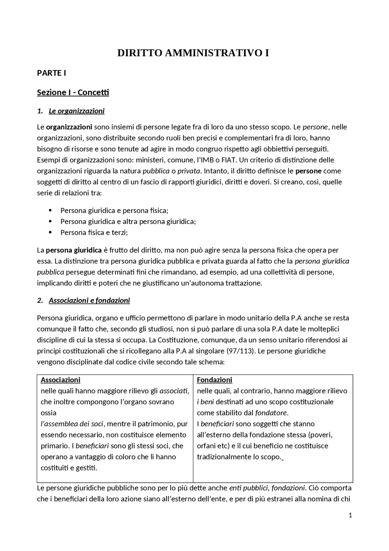 Diritto amministrativo Sezione Prima - Docsity