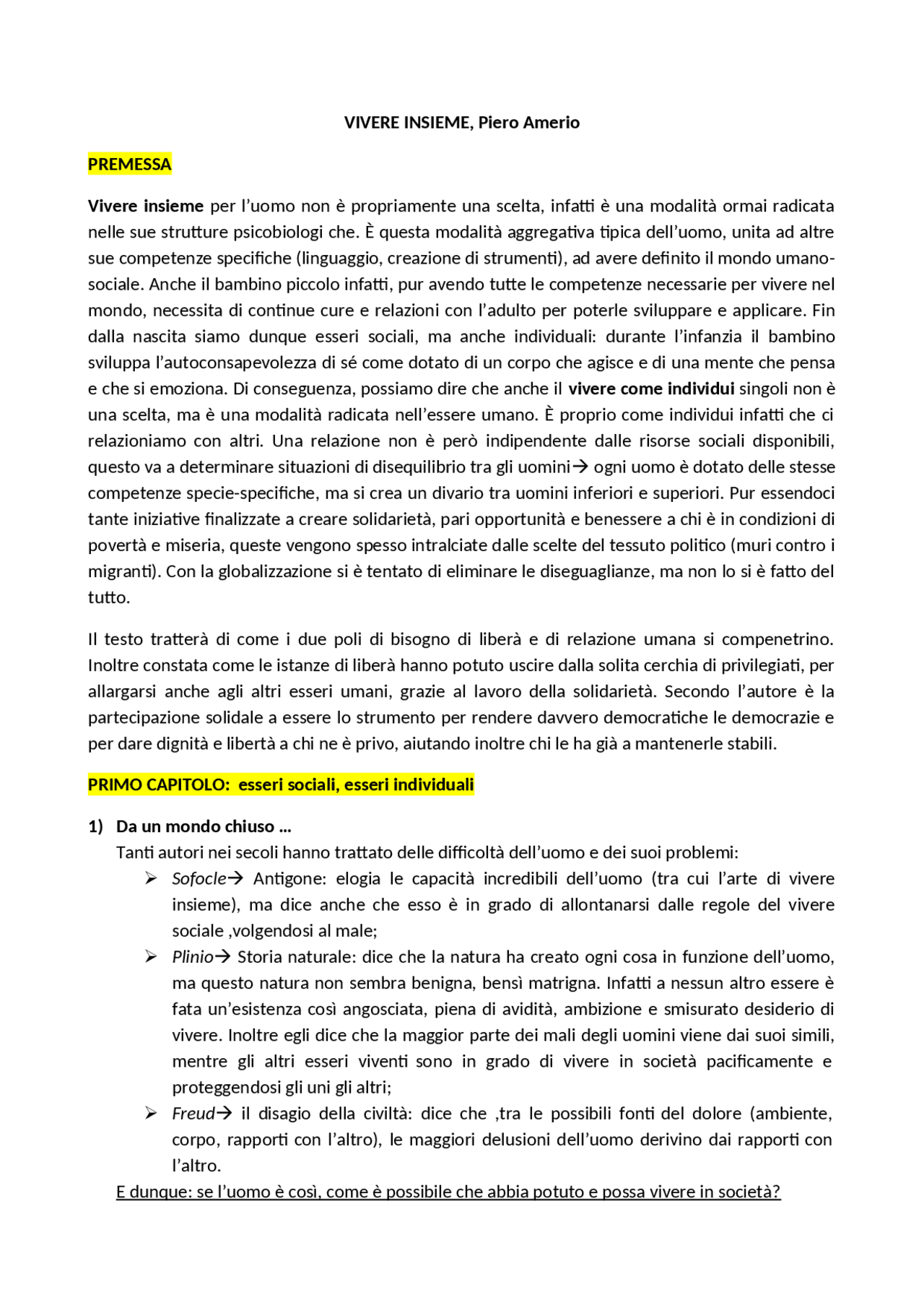 VIVERE INSIEME. COMUNITA' E RELAZIONI NELLA SOCIETA' GLOBALE - Docsity