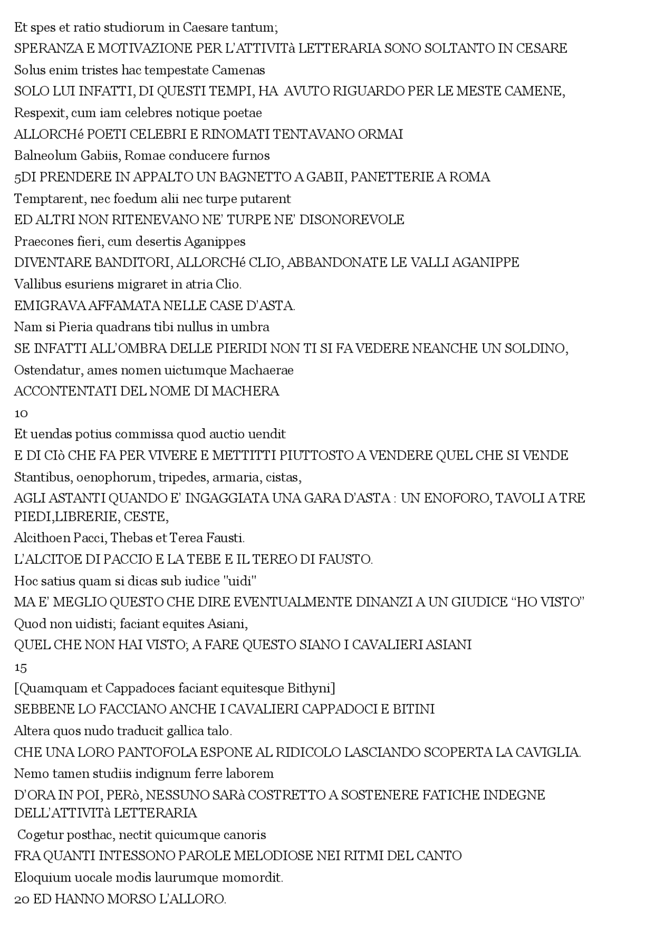 Settima satira di Giovenale | Dispense di Letteratura latina | Docsity