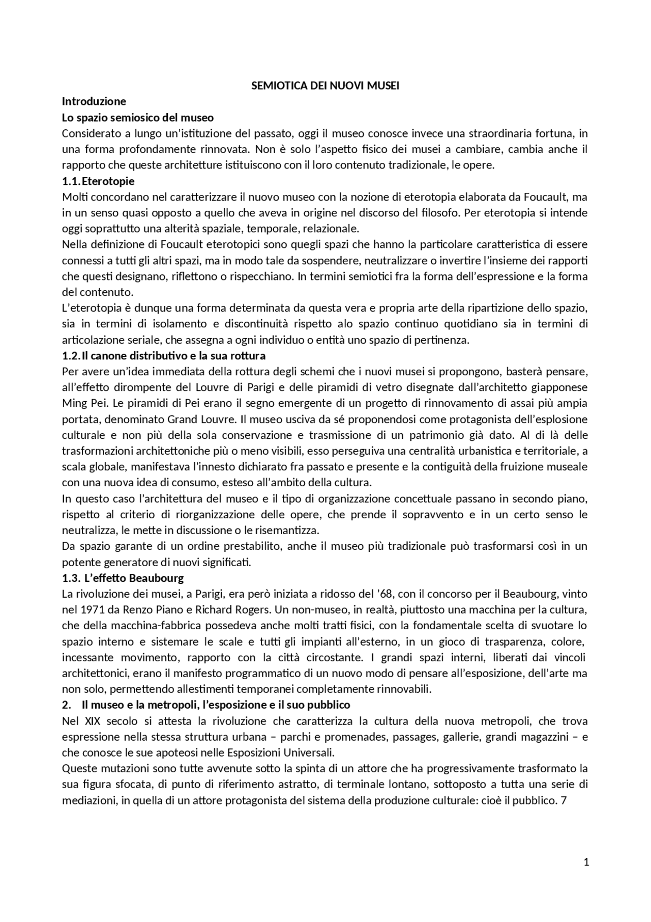 Riassunto Semiotica Dei Nuovi Musei Docsity