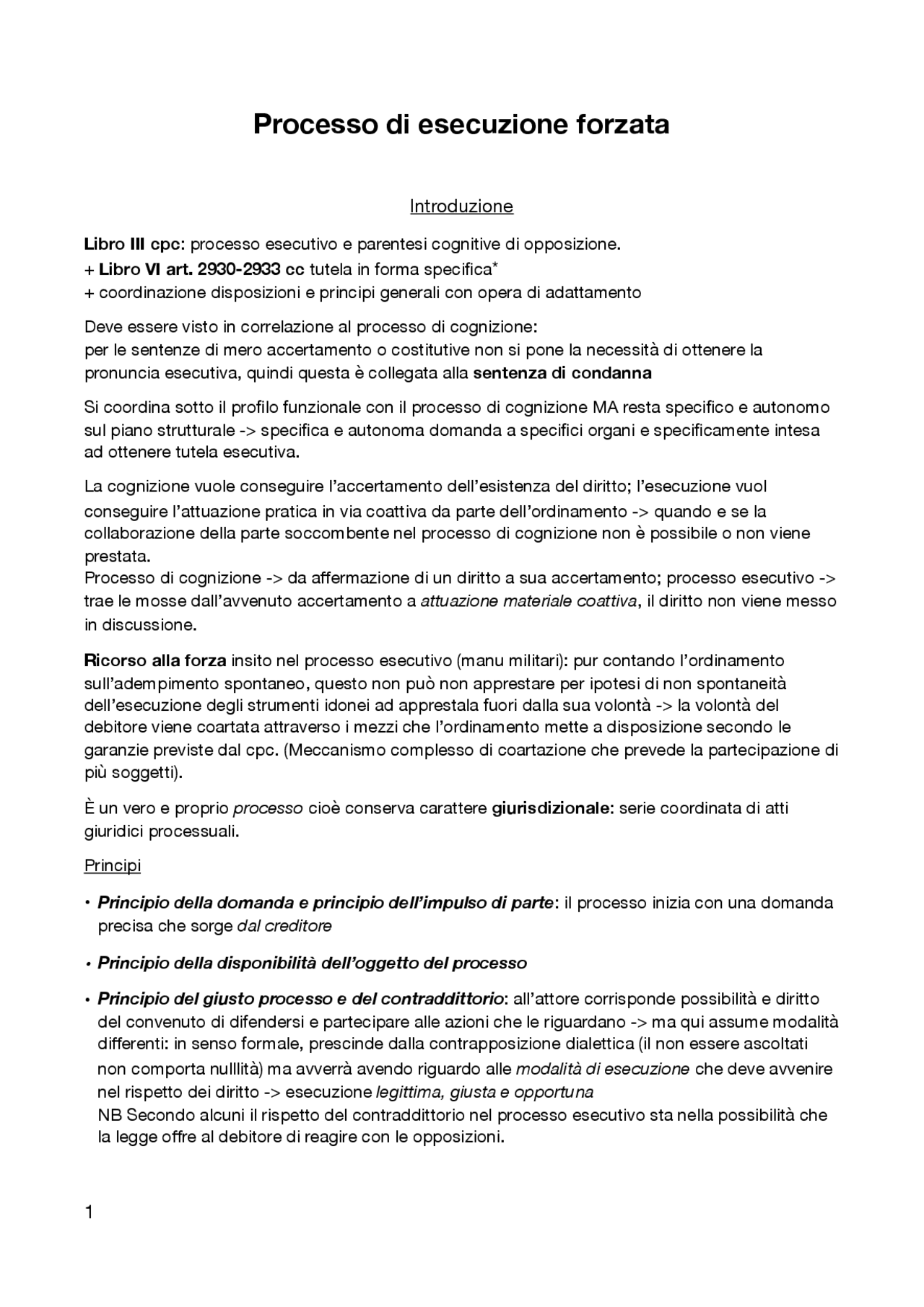 Processo Di Esecuzione Forzata Docsity