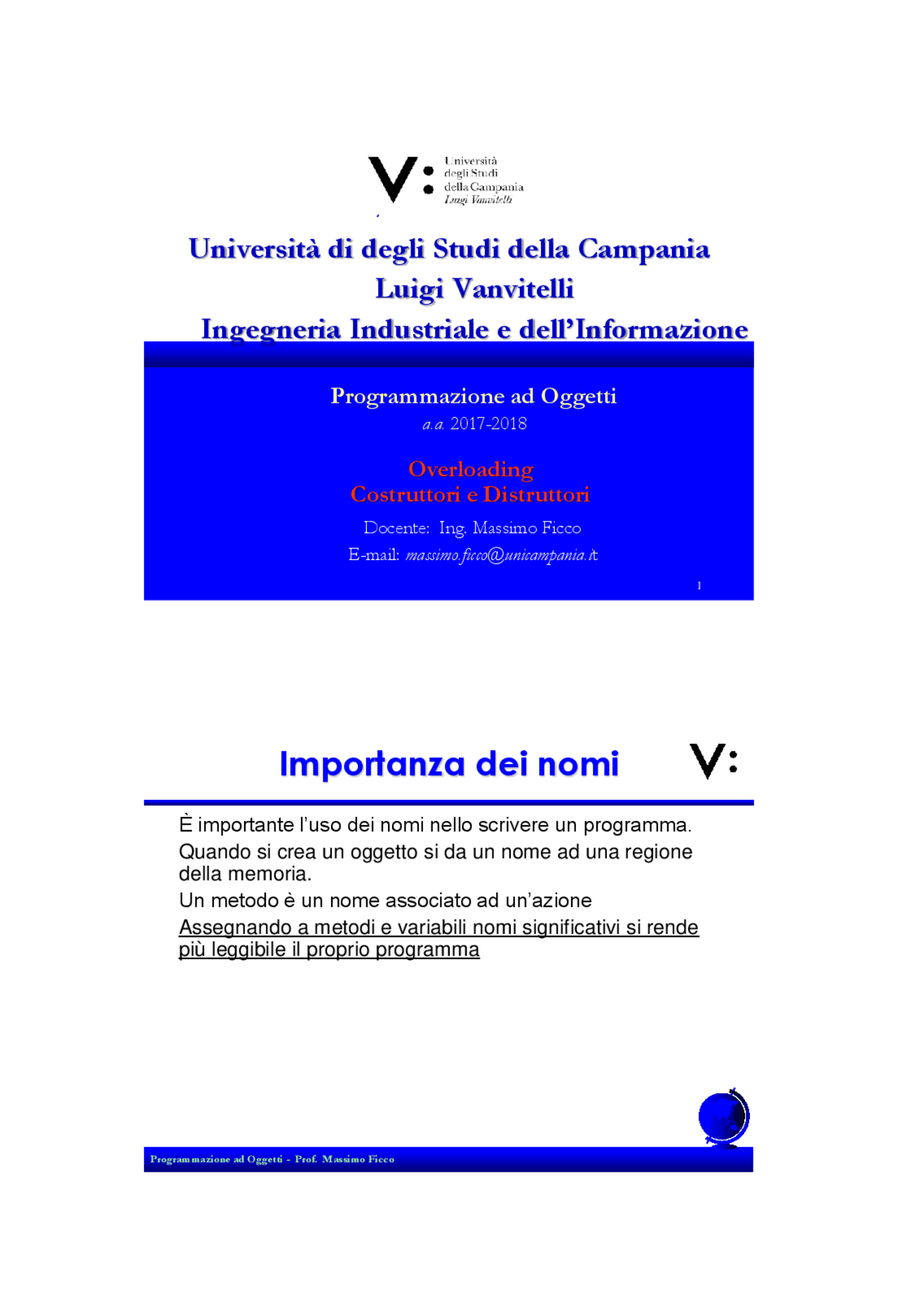 Programmazione Java Overloading Docsity
