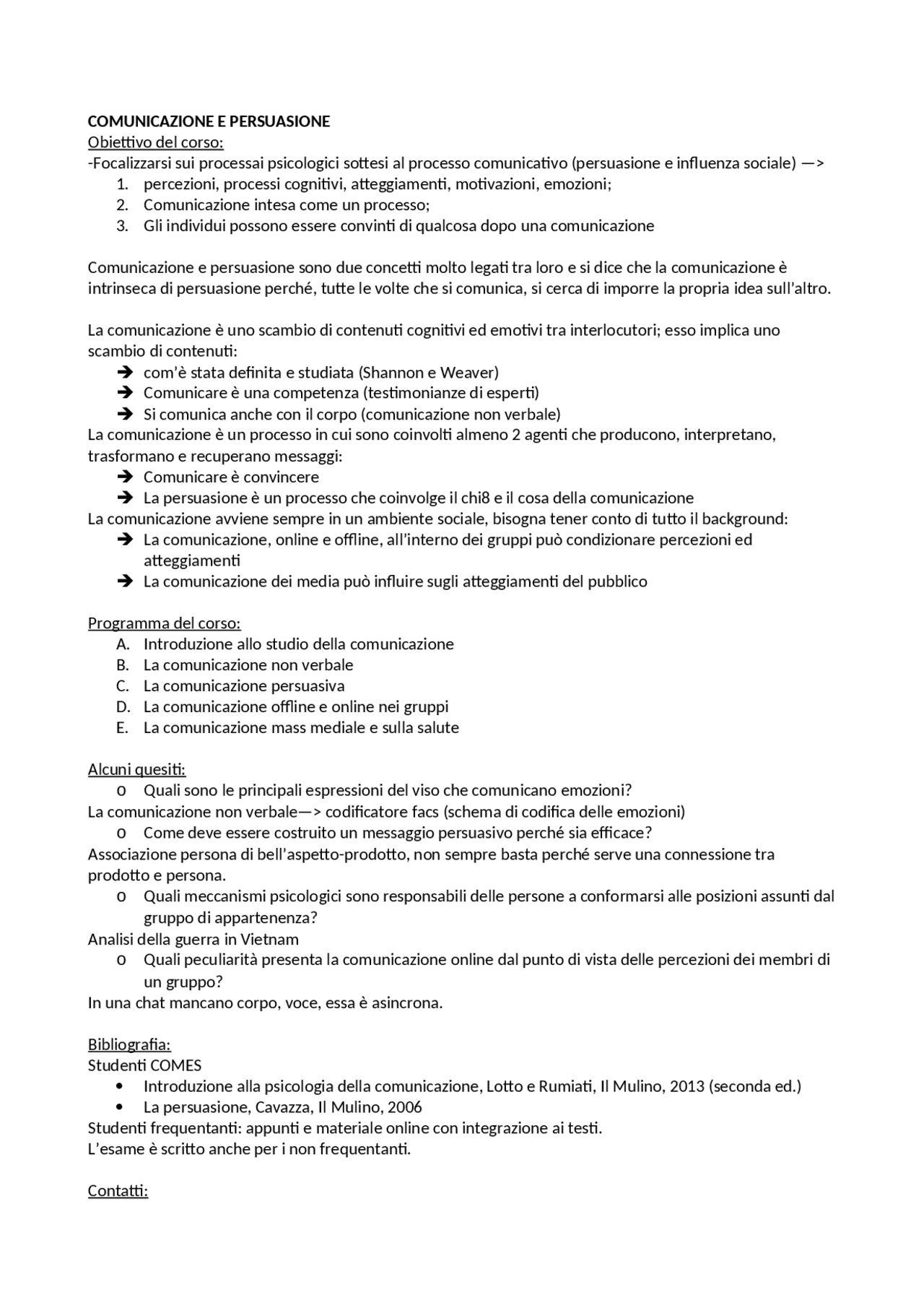 Comunicazione E Persuasione Docsity