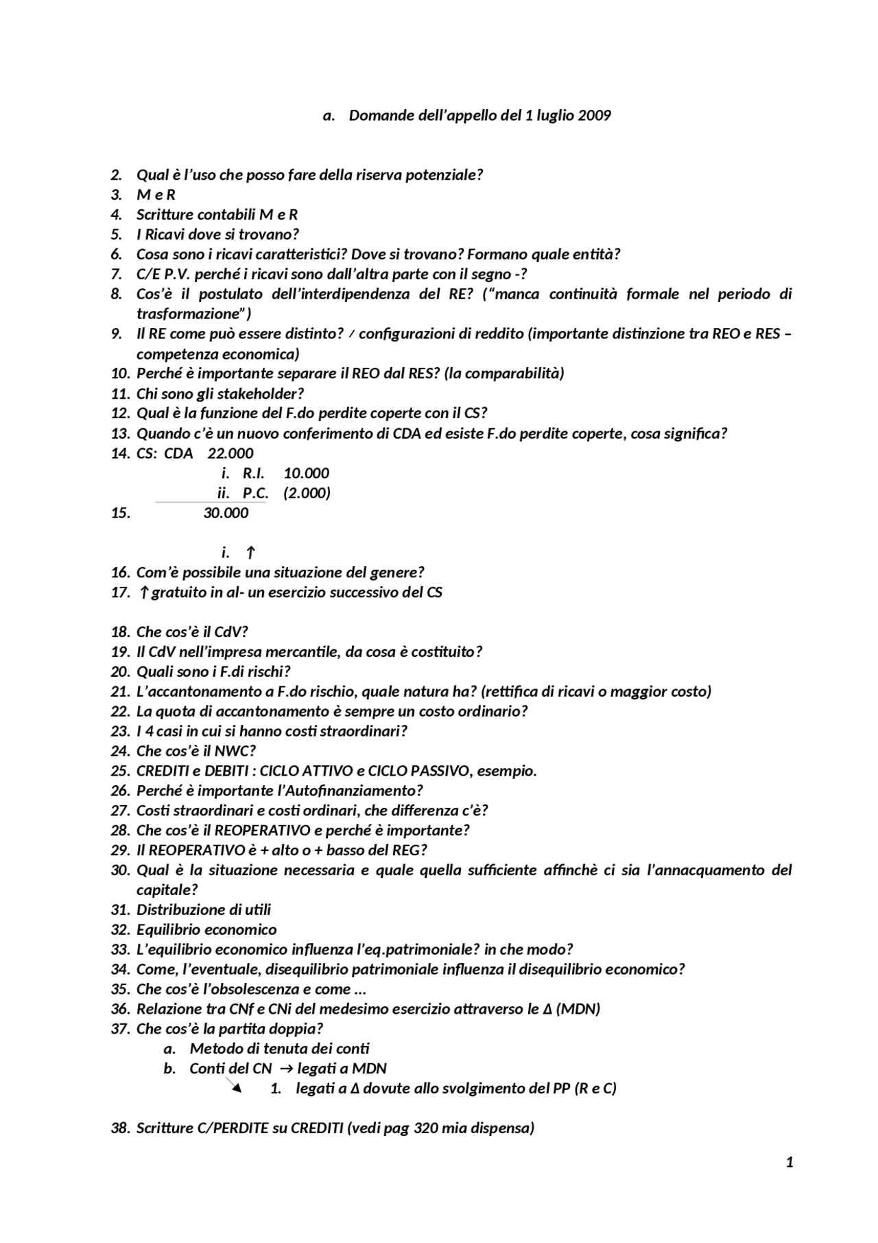 Domande Di Azle Per Orali Docsity