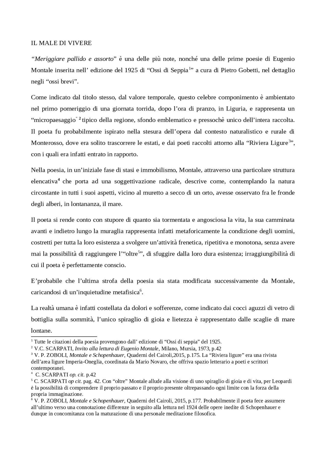 Saggio Su Eugenio Montale Docsity