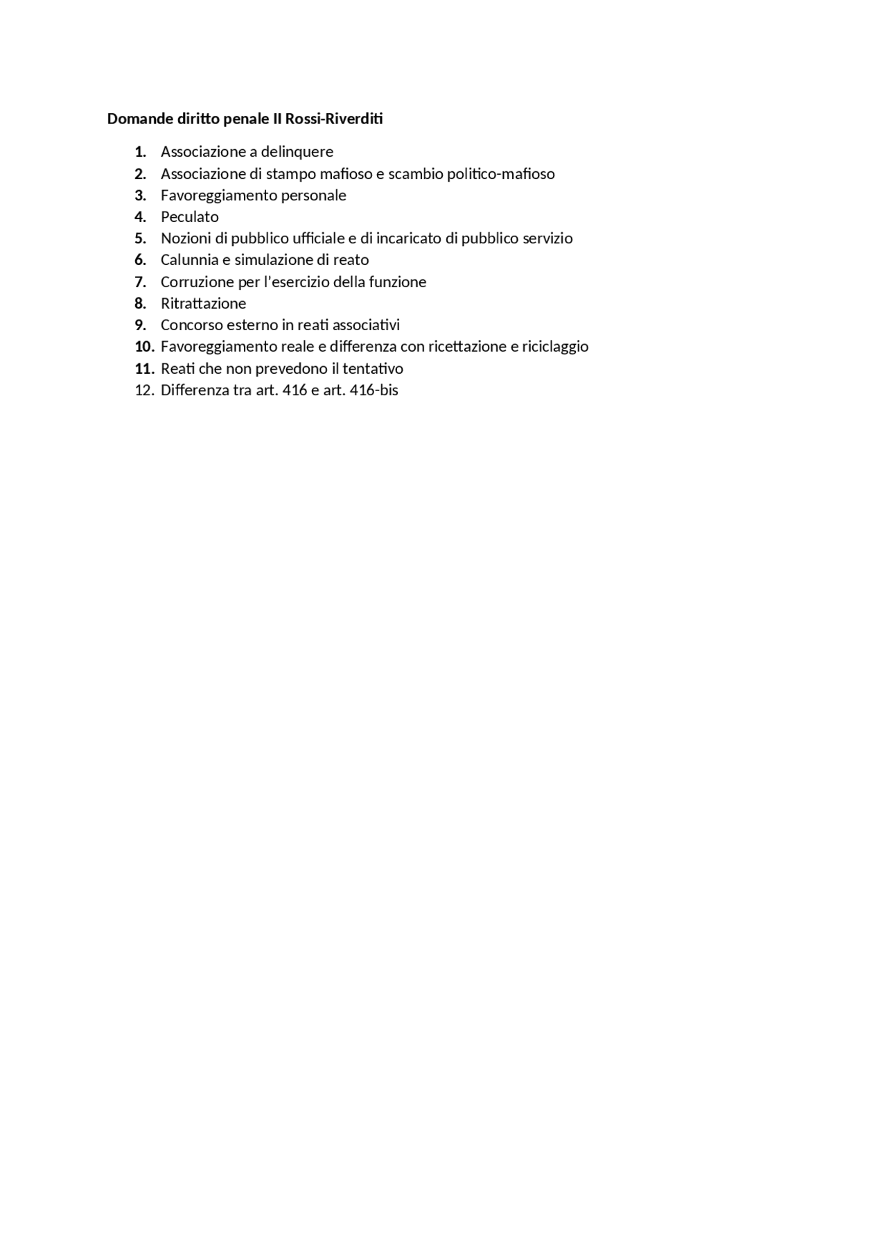 Domande Diritto Penale Ii Docsity