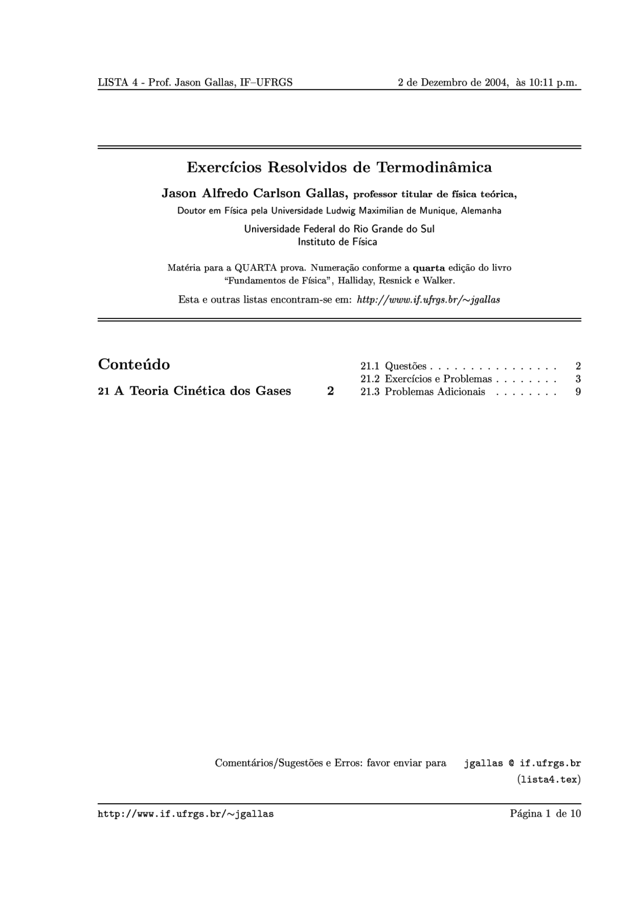 Exercícios Resolvidos De Termodinâmica Docsity