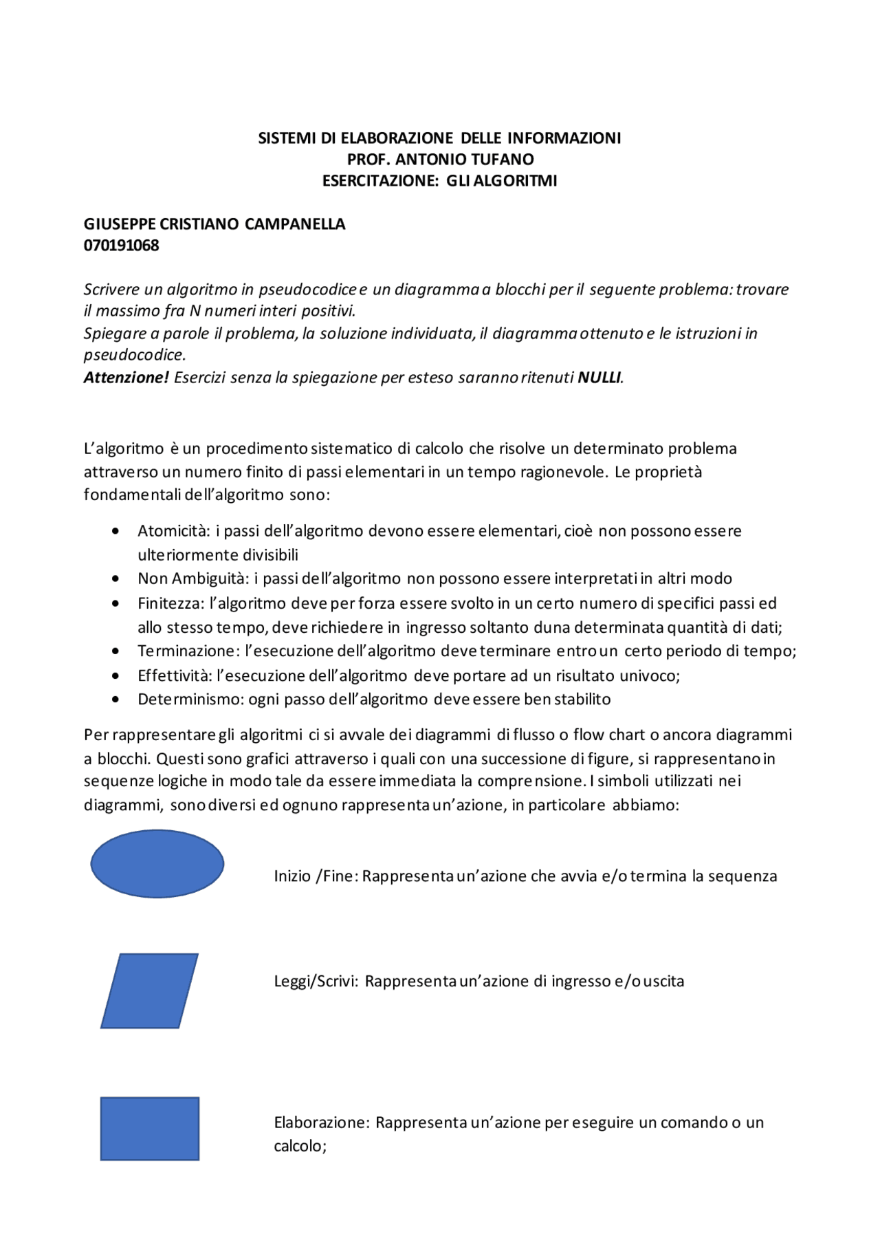 Elaborato 1 Algoritmi Linguaggio C Docsity
