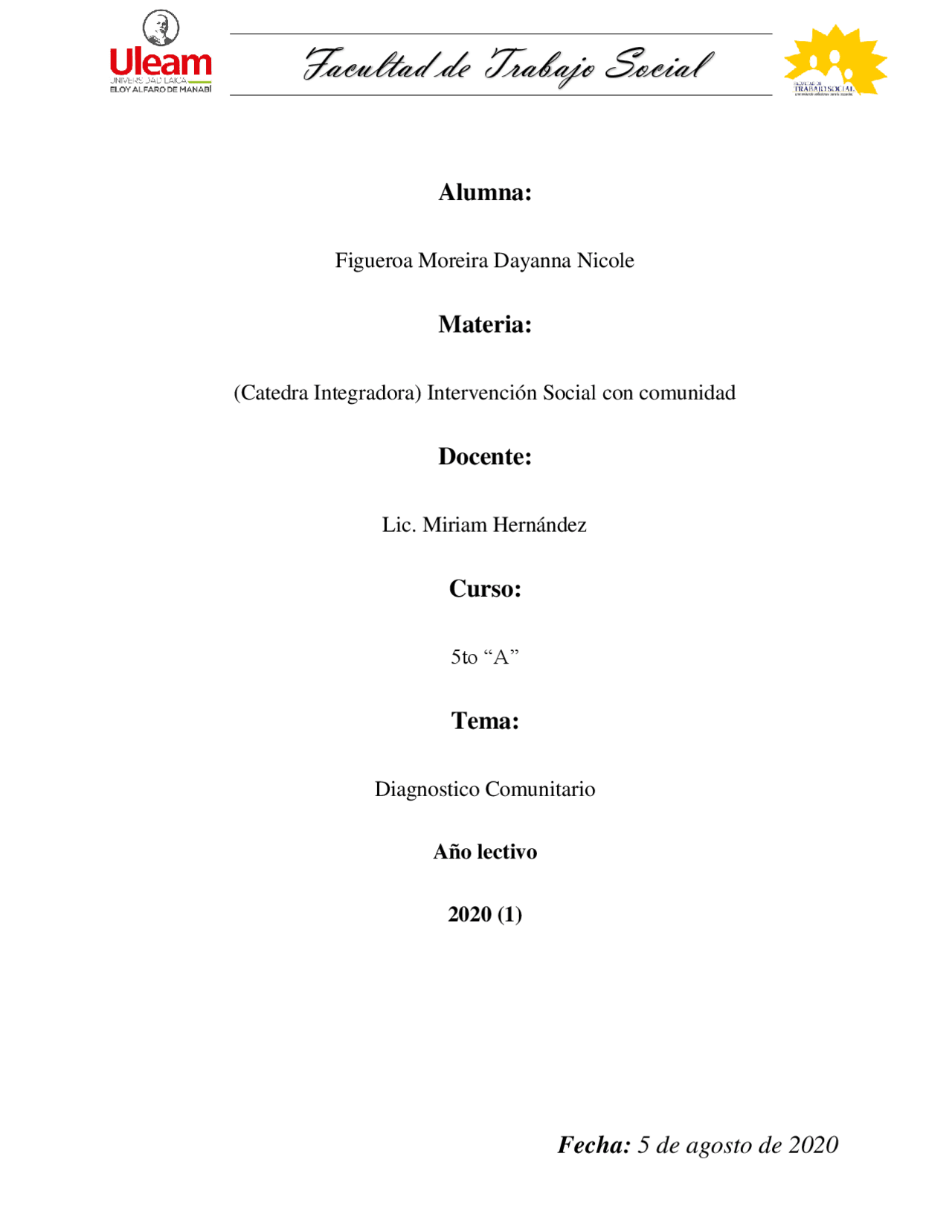 Diagnóstico Comunitario - Docsity