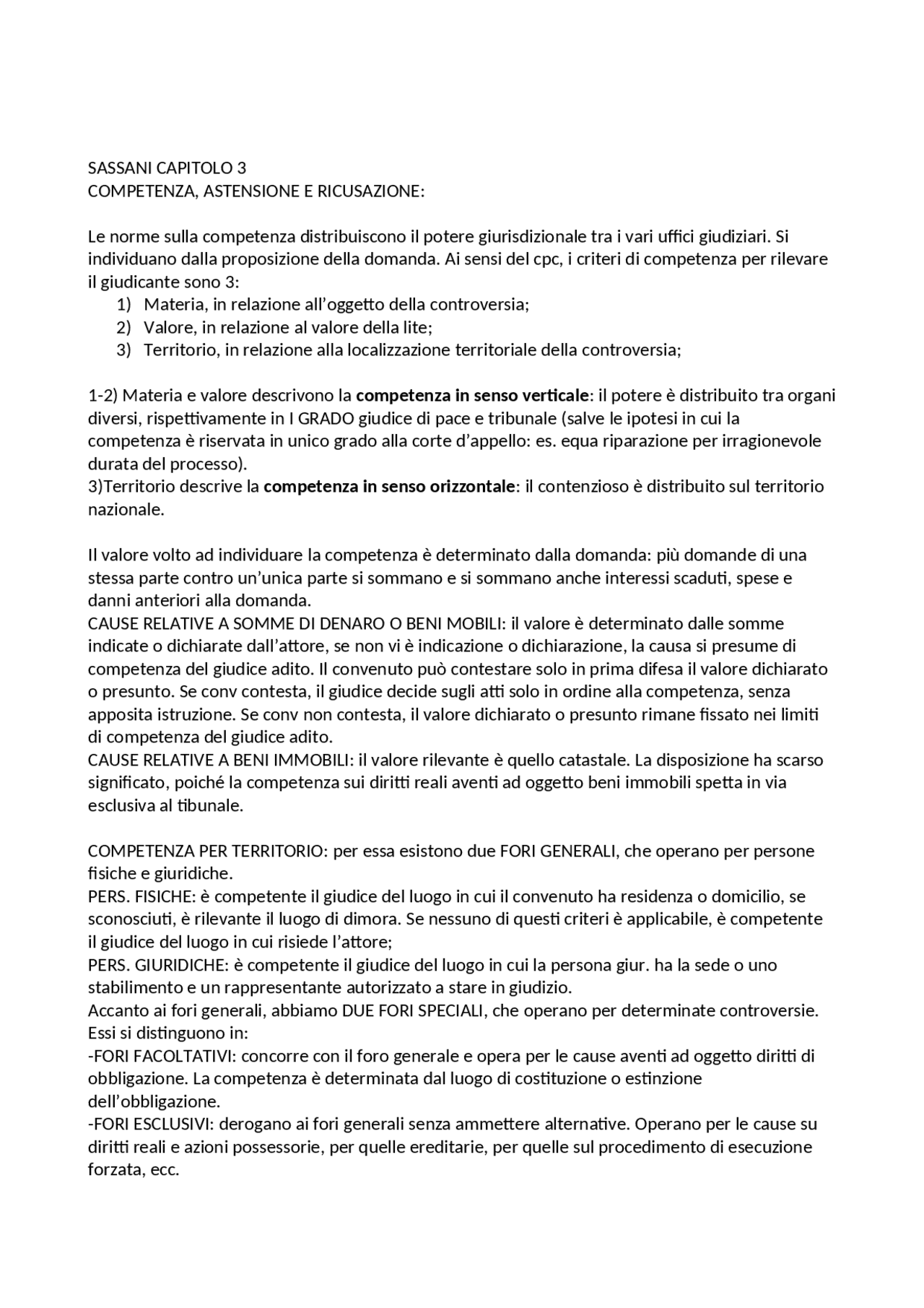 Riassunto Diritto Processuale Civile Sassani Docsity