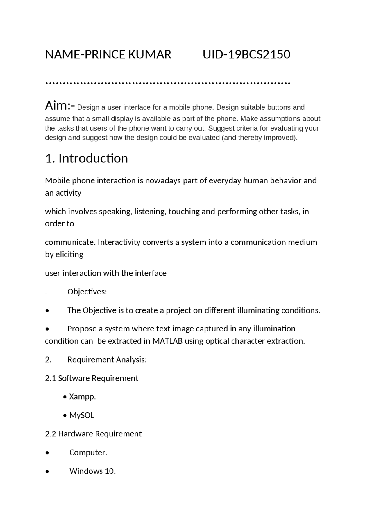 Mobile Design Project Docsity