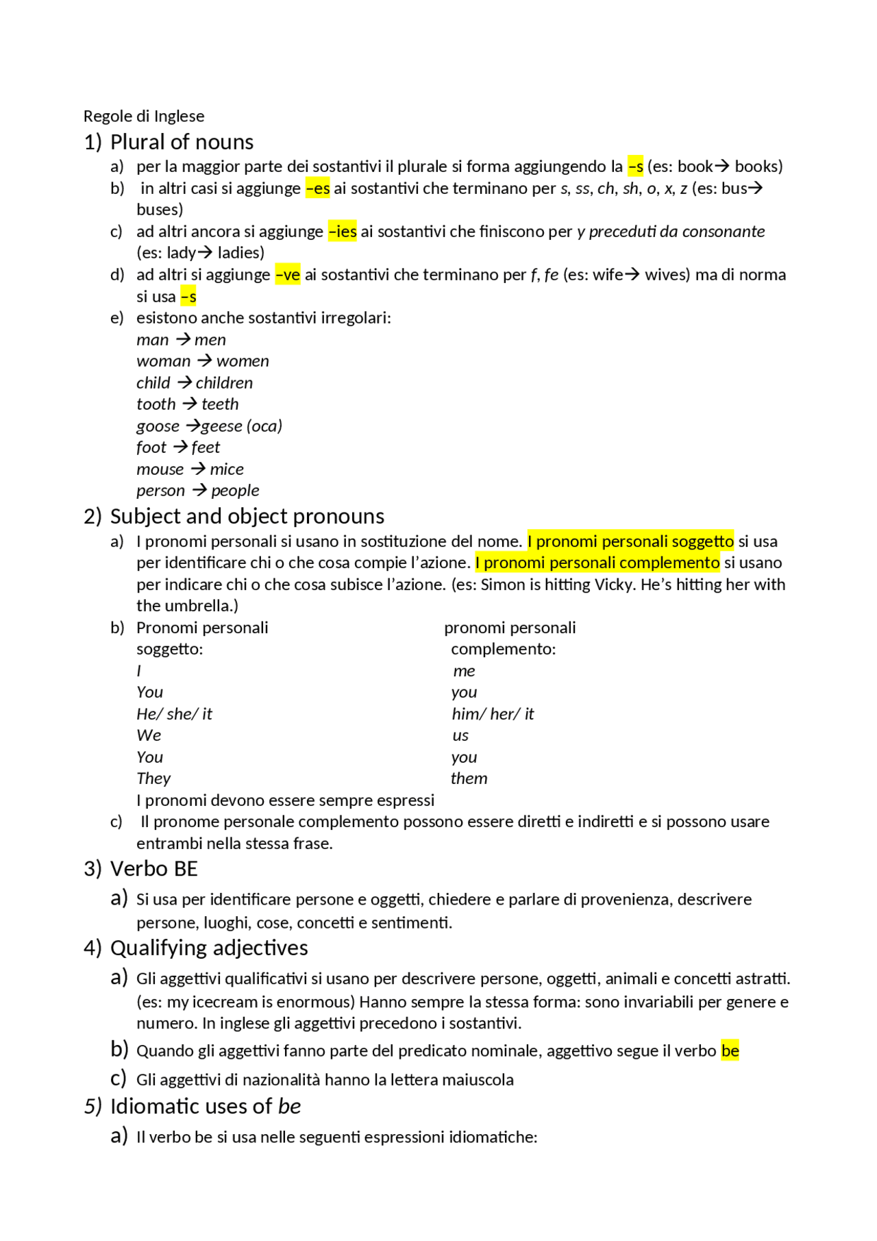 Riassunto Inglese B1 Appunti Di Inglese Docsity